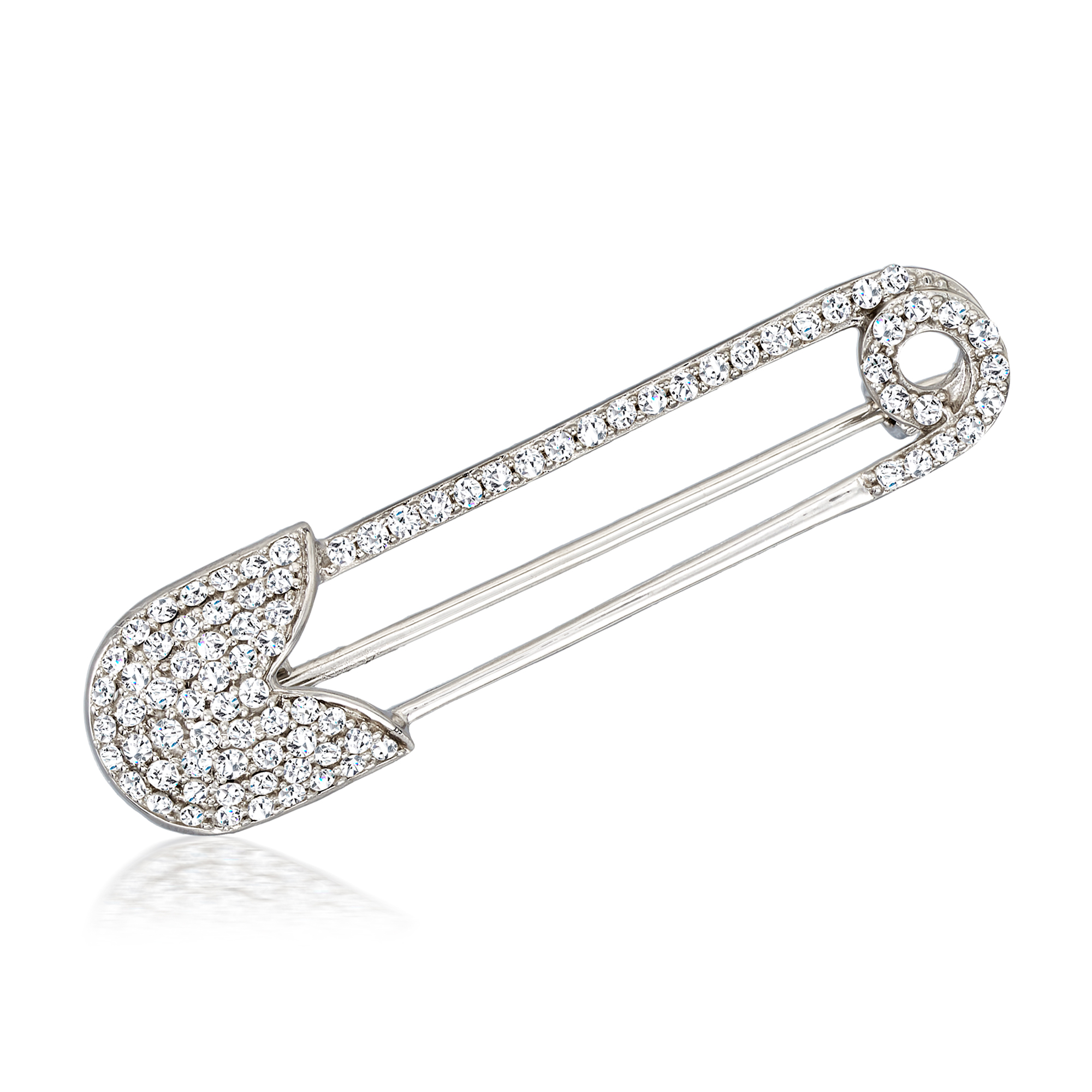 1.00 ct. t.w. Diamond Fashion Safety Pin in 14kt White Gold | Ross-Simons