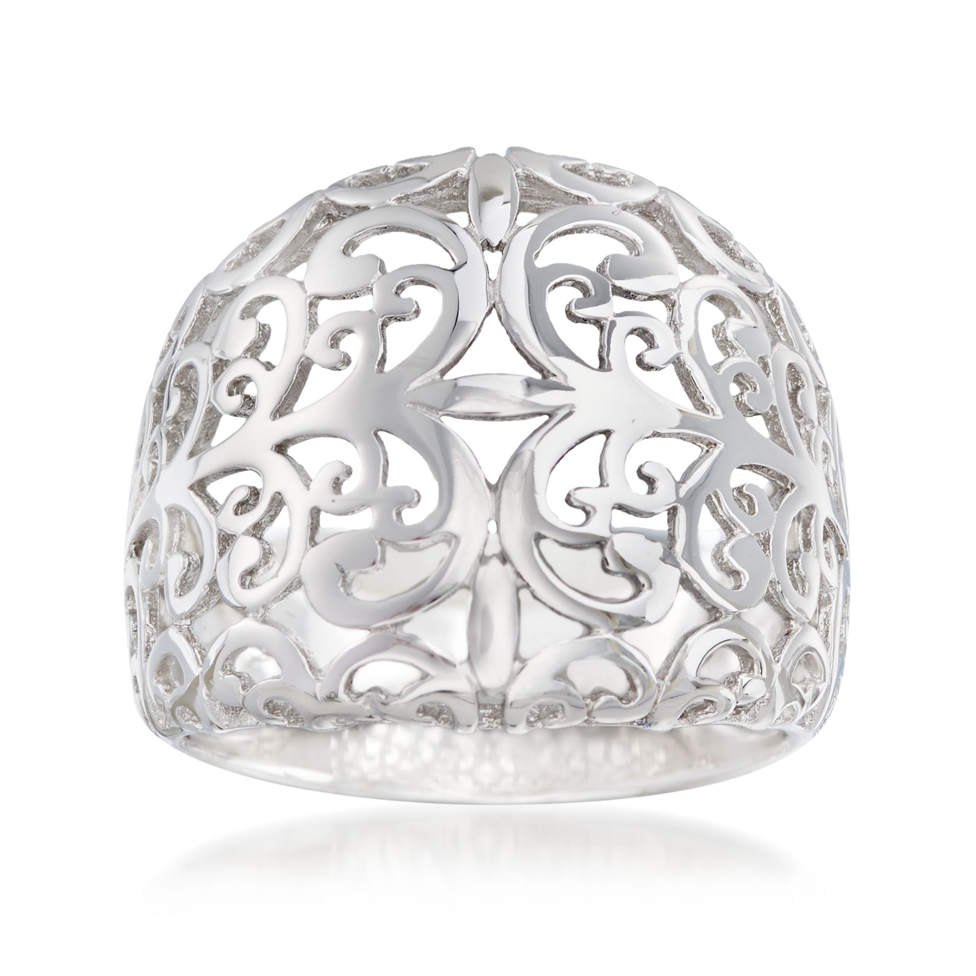 Sterling Silver Openwork Dome Ring | Ross-Simons