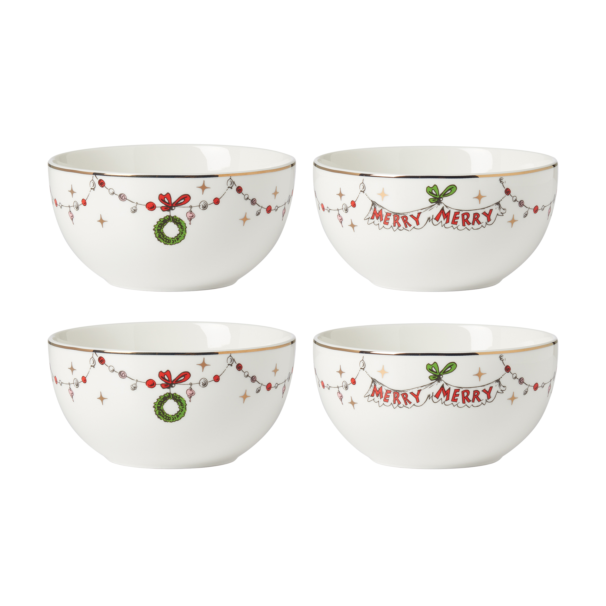 Lenox "Merry Grinchmas" Set of 4 All-Purpose Bowls | Ross-Simons