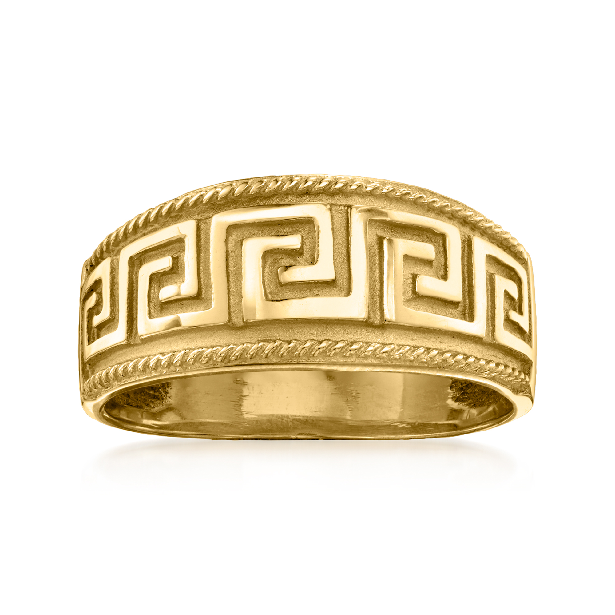 C. 1980 Vintage 14kt Yellow Gold Greek Key Ring | Ross-Simons