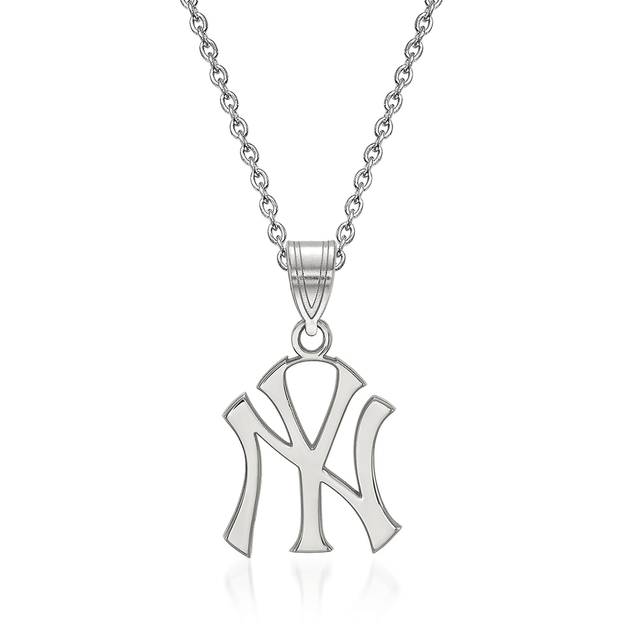 Sterling Silver MLB New York Yankees Pendant Necklace. 18