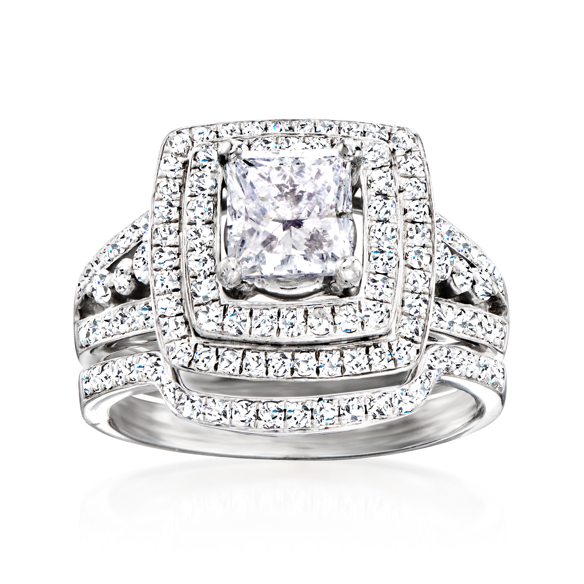 C. 1990 Vintage 1.87 ct. t.w. Diamond Bridal Set: Engagement and ...