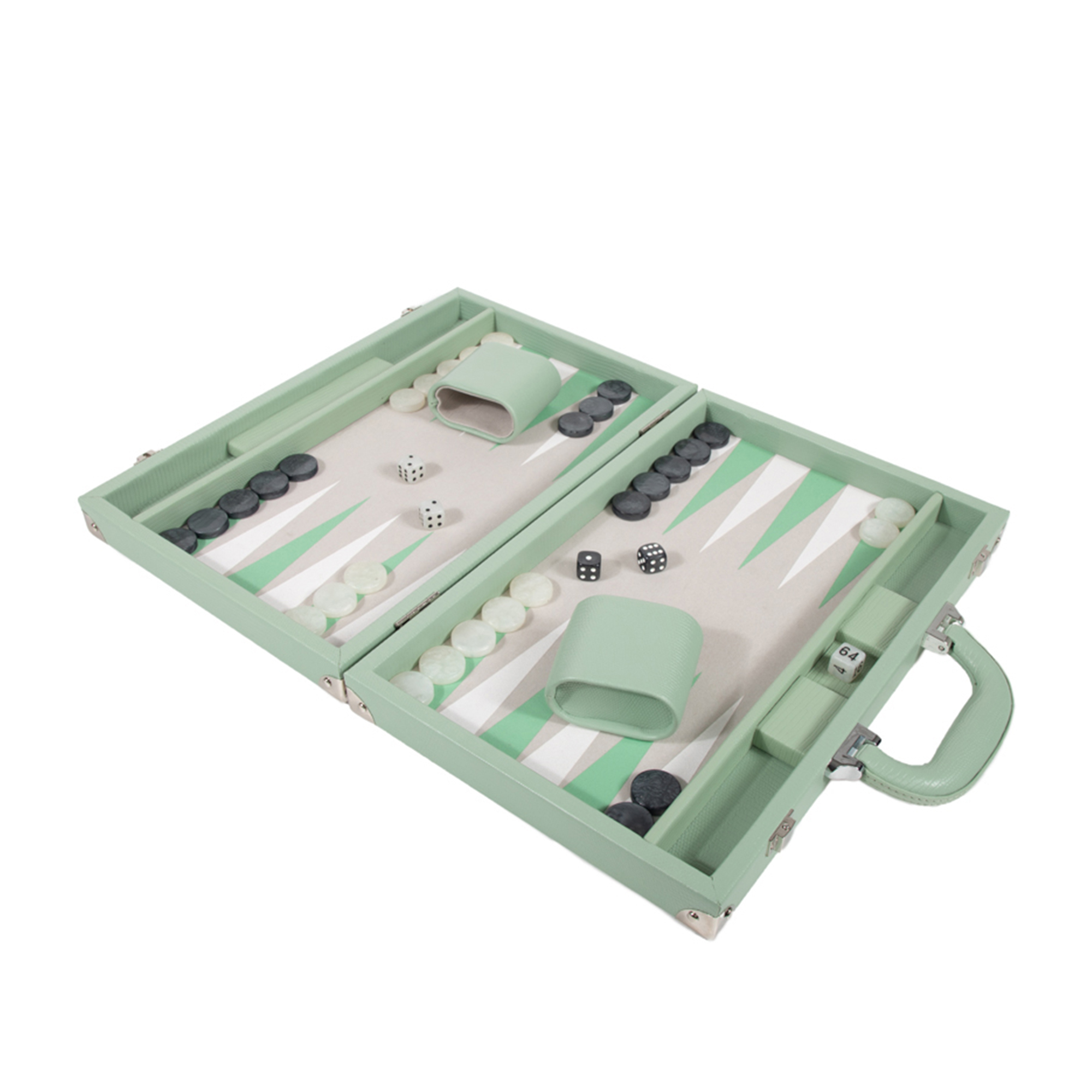 Brouk & Co. "Bradley" Mint Vegan Leather Backgammon Set | Ross-Simons