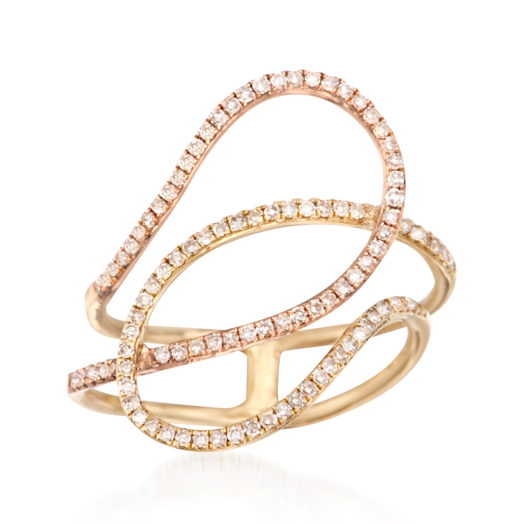 .43 ct. t.w. Diamond Loop Ring in 14kt Two-Tone Gold | Ross-Simons
