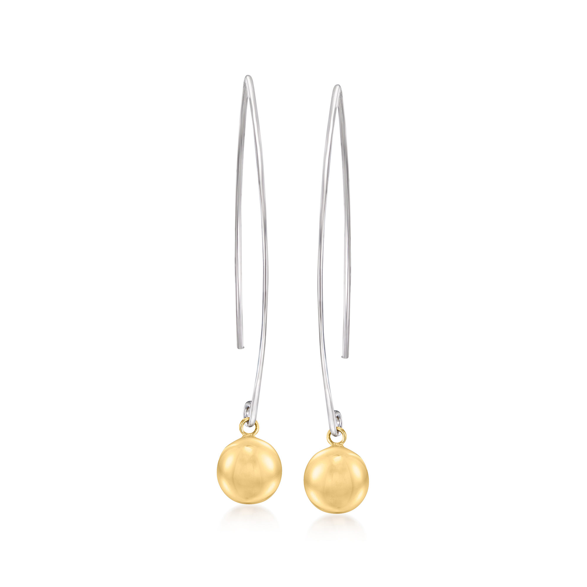 Two-Tone Sterling Silver Ball Drop Earrings | Ross-Simons