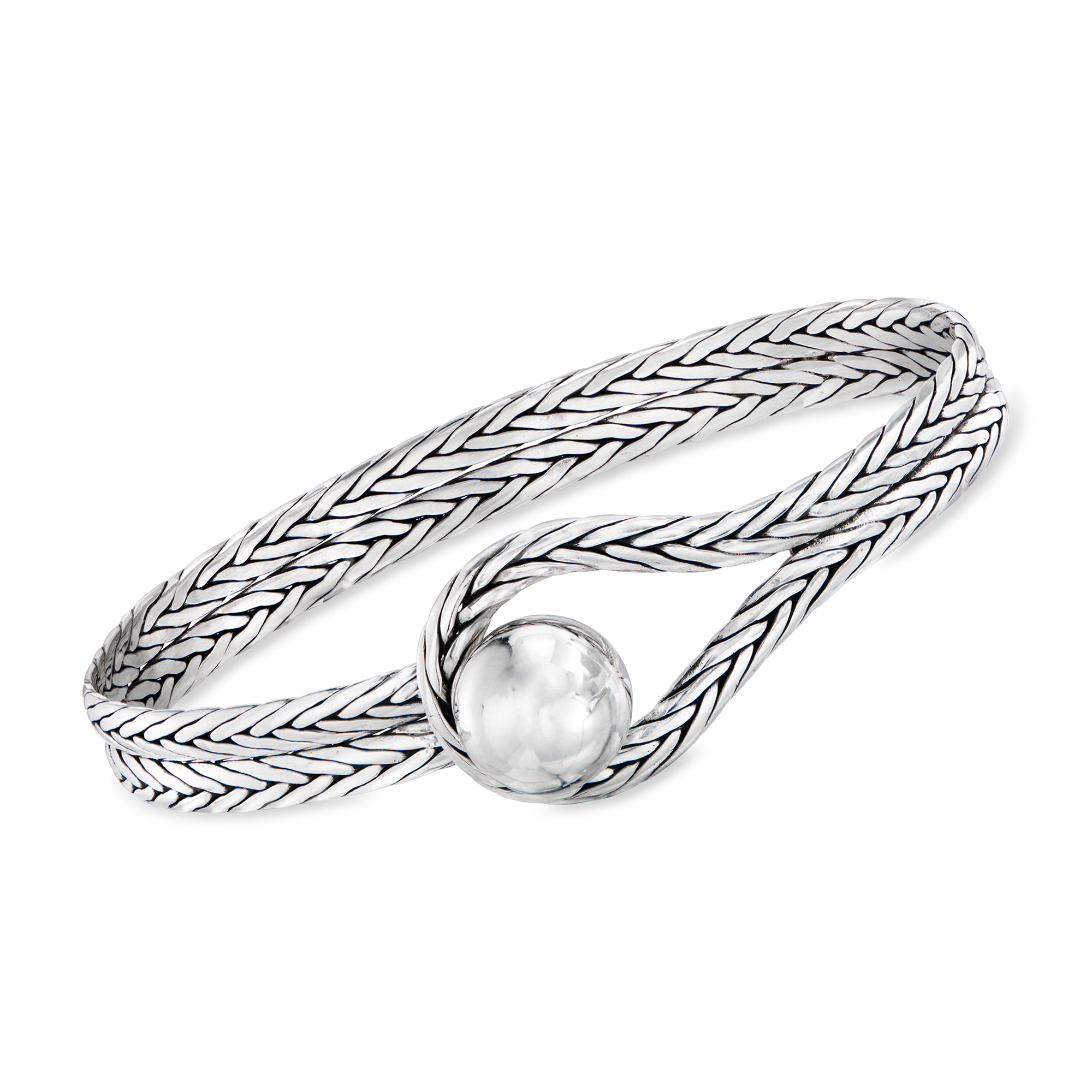 Sterling Silver Bali-Style Buckle Bangle Bracelet | Ross-Simons