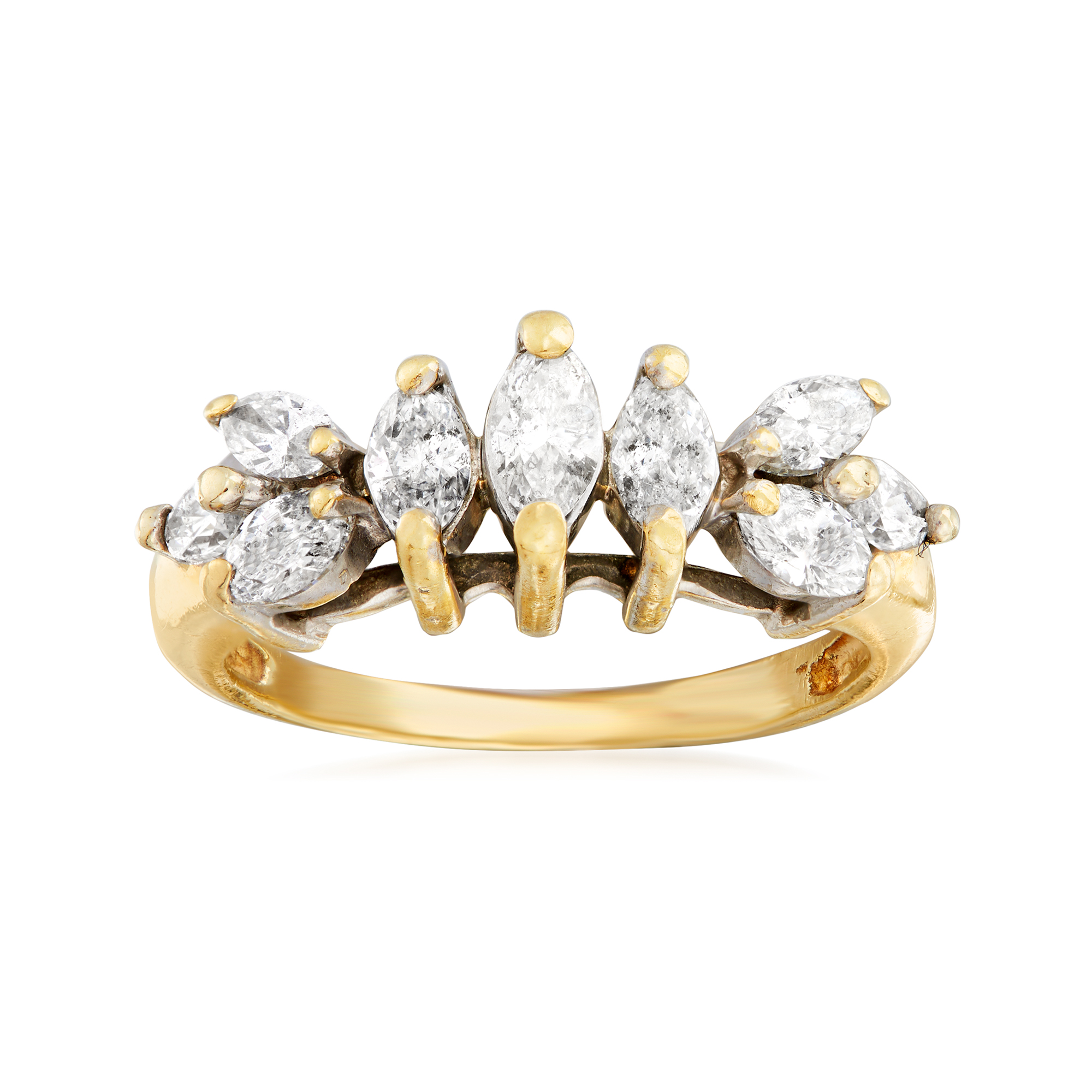 C. 1980 Vintage 1.00 ct. t.w. Diamond Ladder Ring in 14kt Yellow Gold ...
