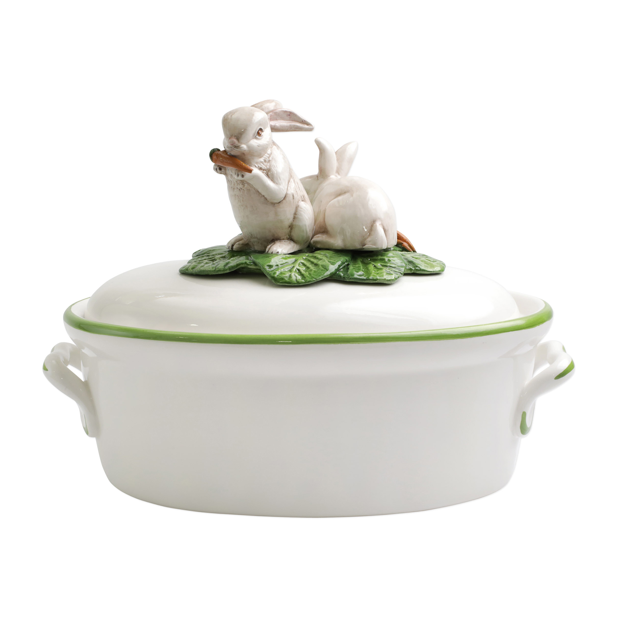 Vietri "Spring Vegetables" Tureen with Bunny Lid from Italy | Ross-Simons