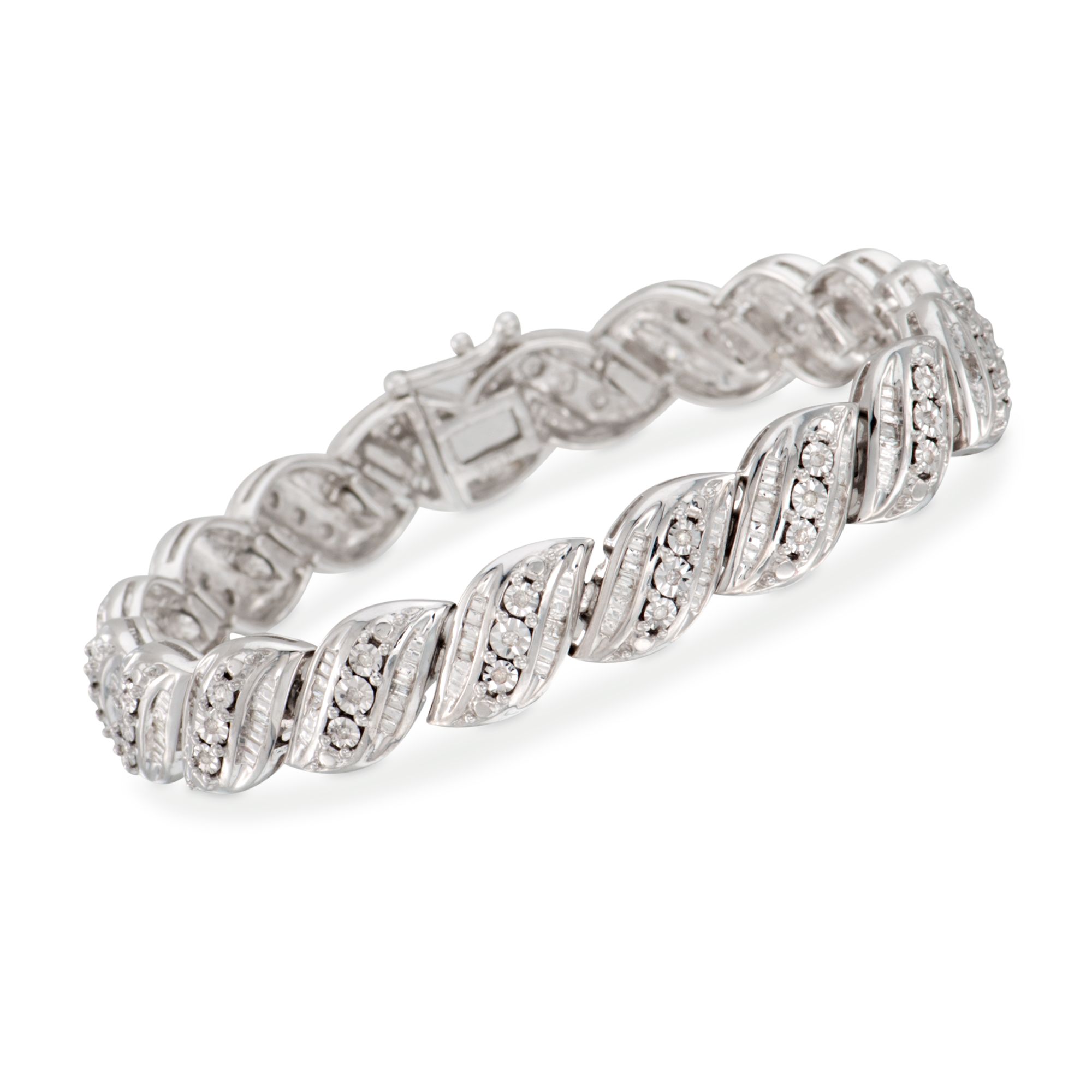 1.00 ct. t.w. Diamond San Marco Bracelet in Sterling Silver | Ross-Simons