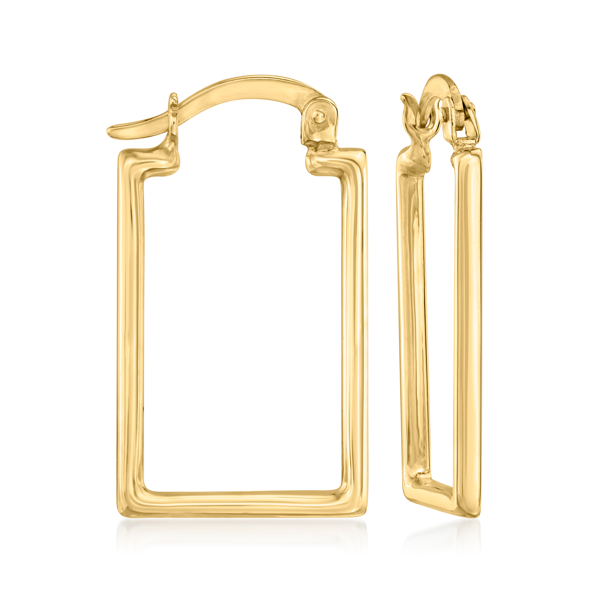 10kt Yellow Gold Rectangular Hoop Earrings | Ross-Simons
