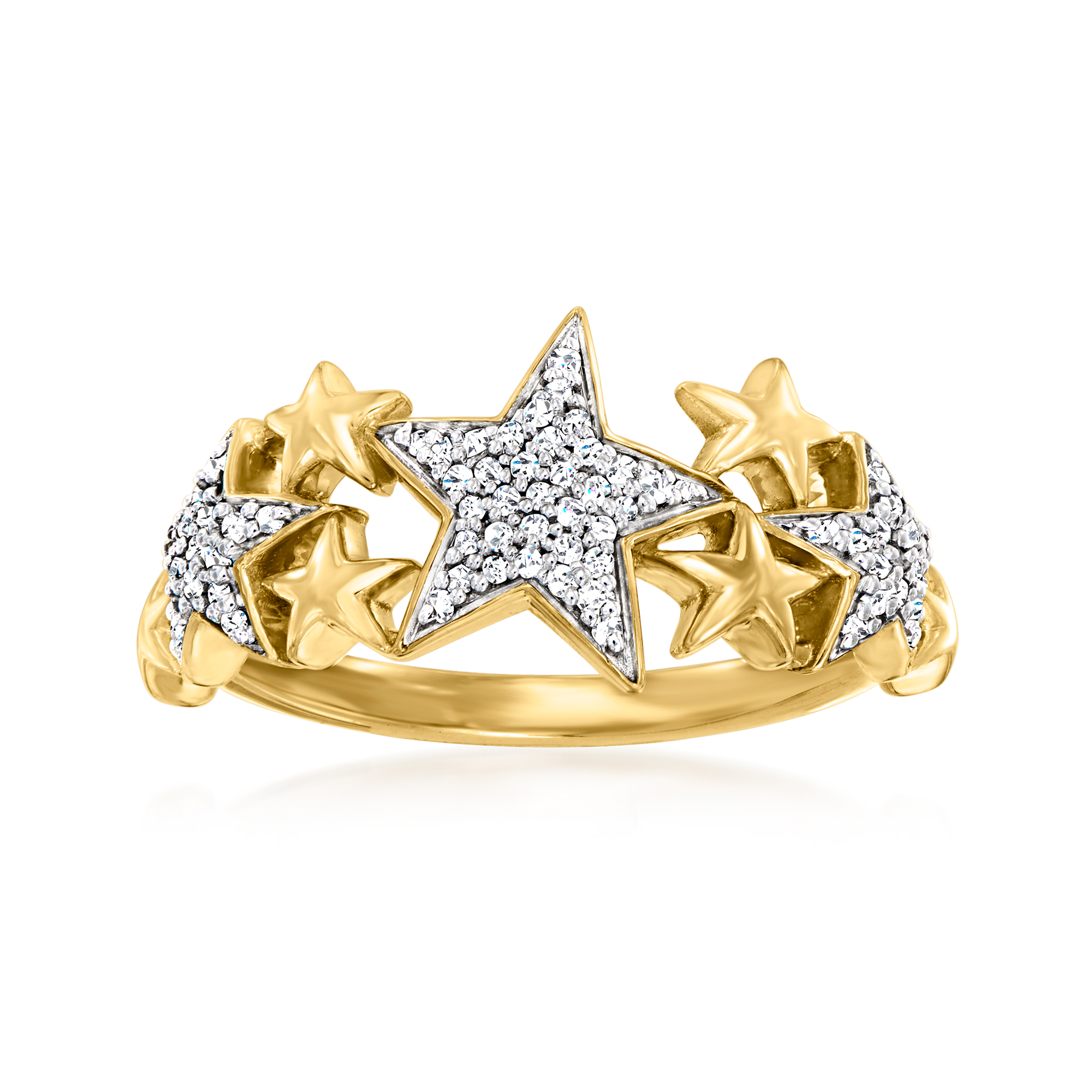 .11 ct. t.w. Diamond Star Cluster Ring in 14kt Yellow Gold | Ross-Simons