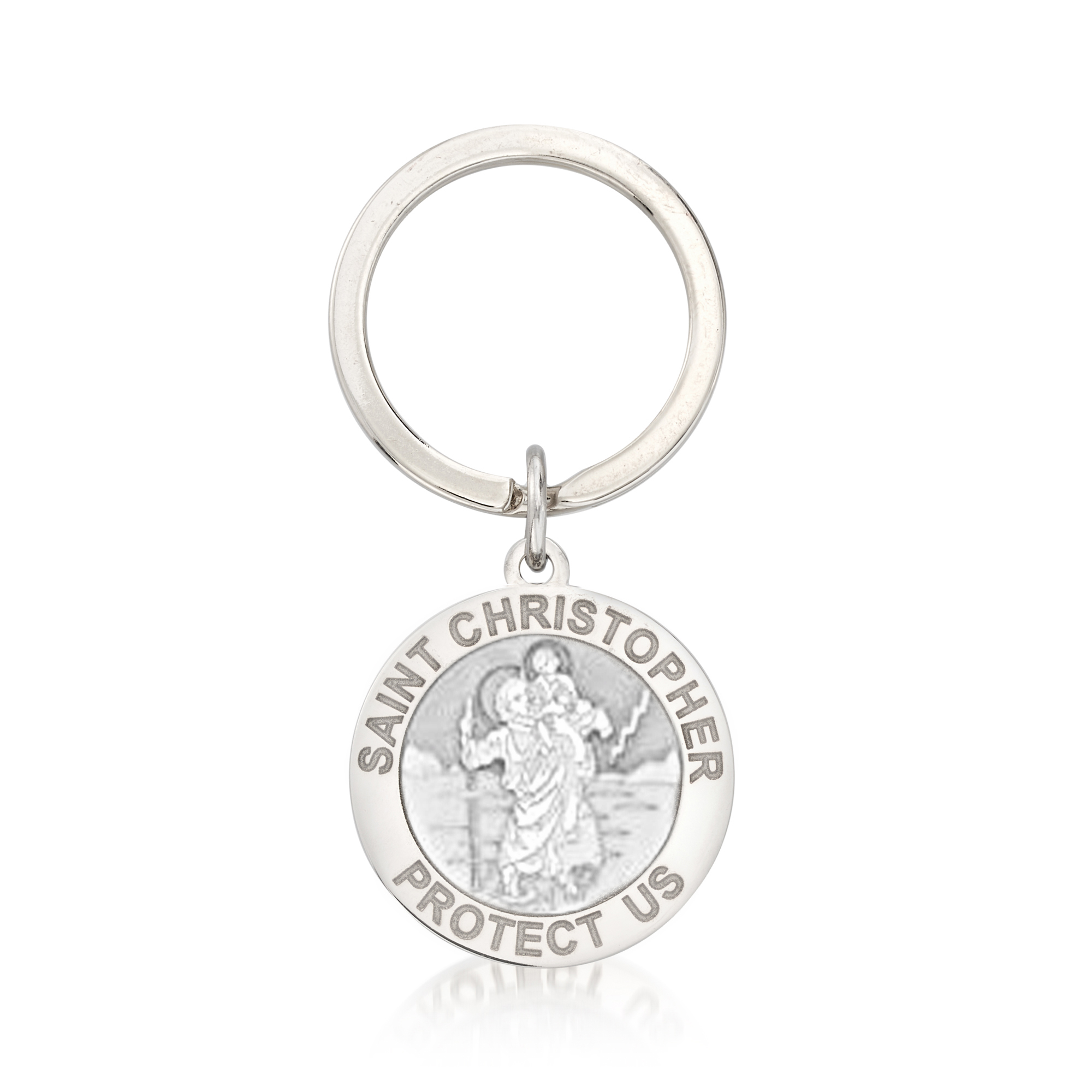 Stainless Steel Saint Christopher Keychain | Ross-Simons