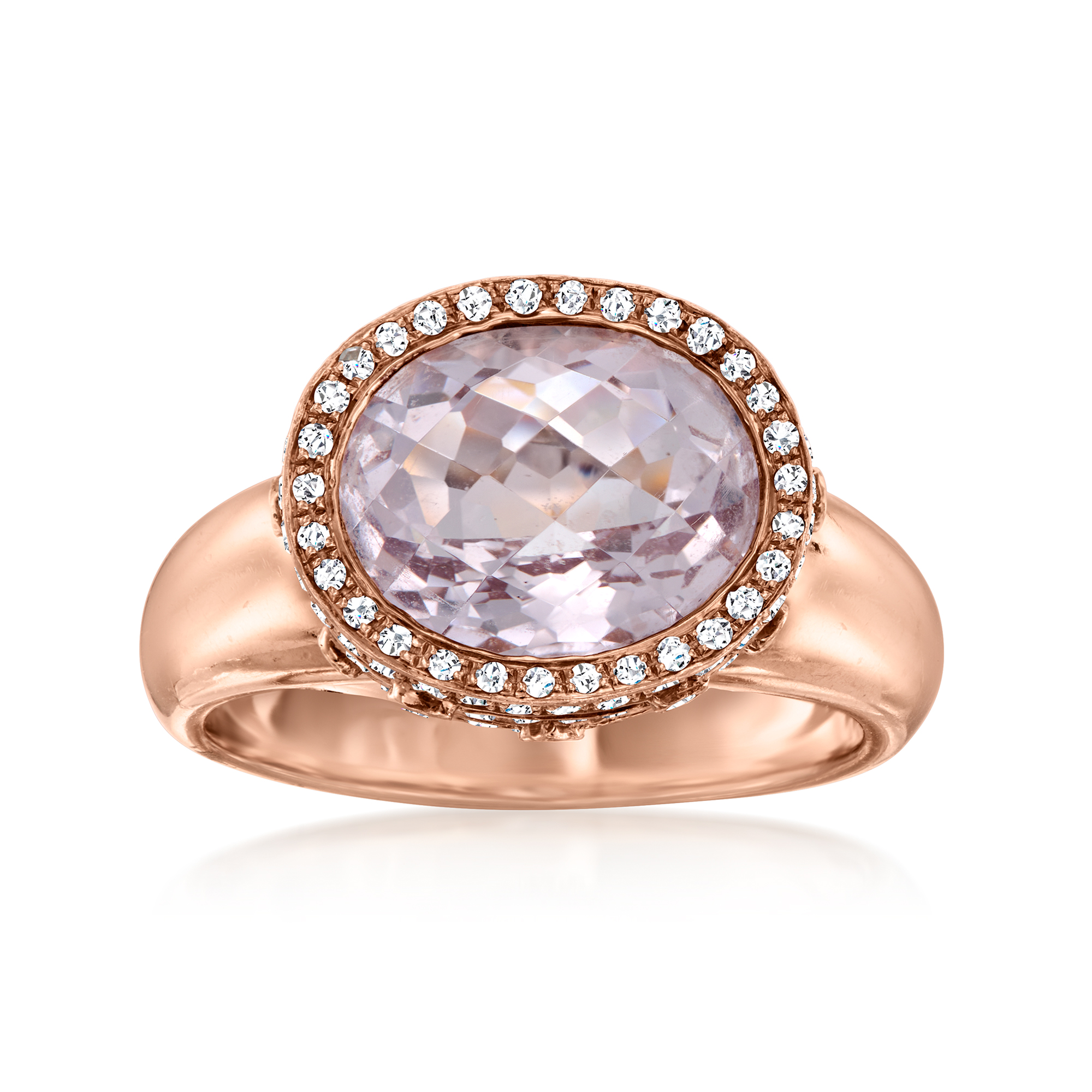 C. 1990 Vintage 4.00 Carat Amethyst and .75 ct. t.w. Diamond Ring in ...