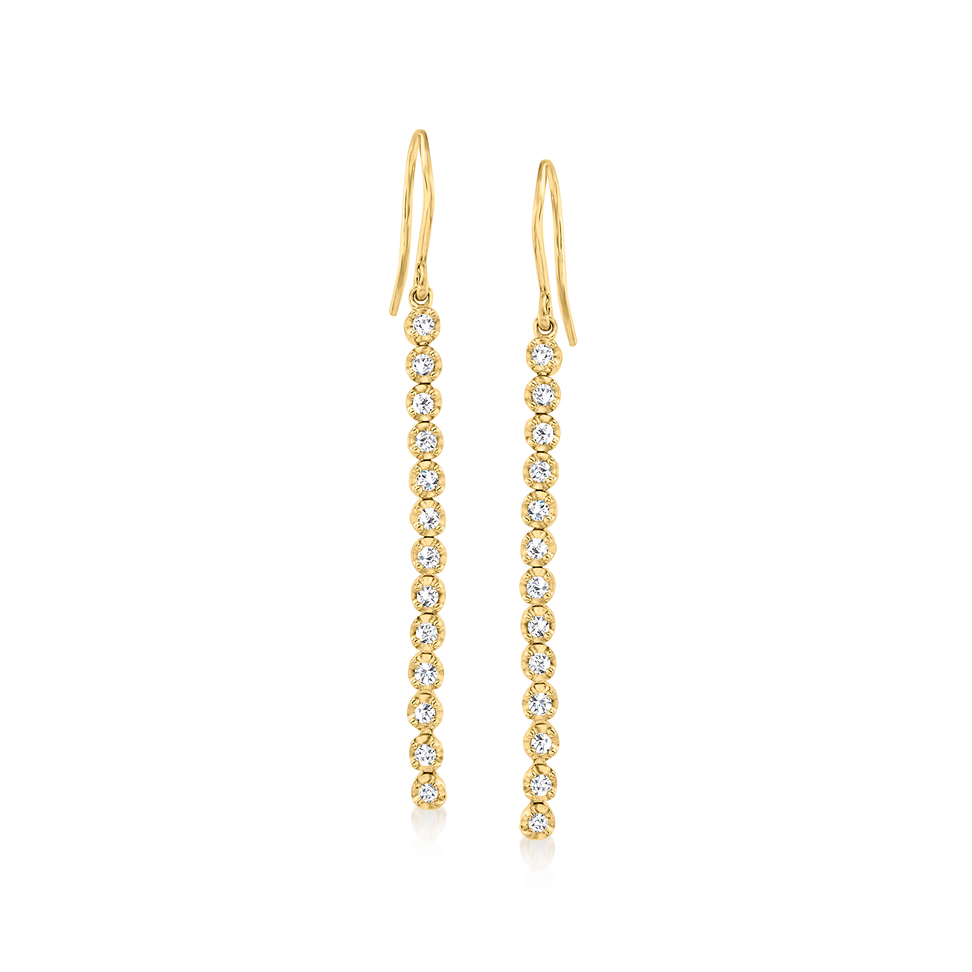 .50 ct. t.w. Diamond Linear Drop Earrings in 18kt Gold Over Sterling ...