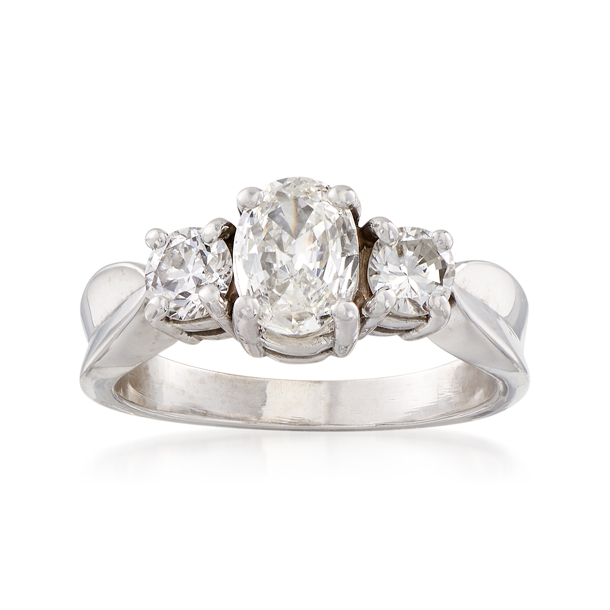 C. 1990 Vintage 3-Stone 1.7 ct. t.w. Diamond Engagement Ring in 14kt ...
