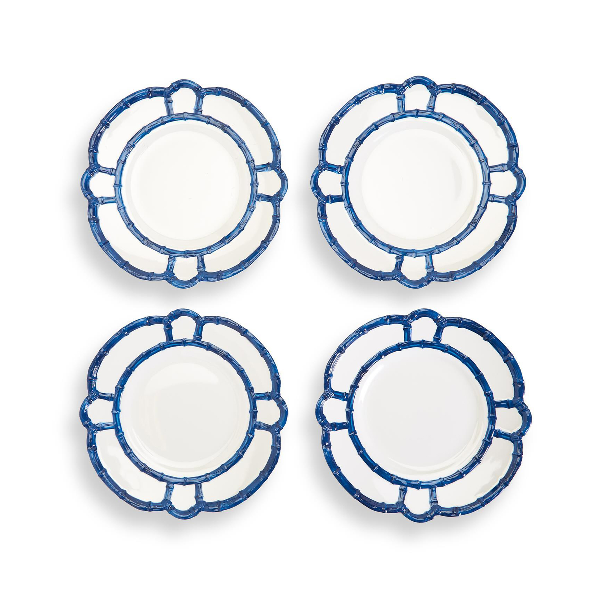 Blue Bamboo Touch Set of 4 Melamine Dinner Plates | Ross-Simons