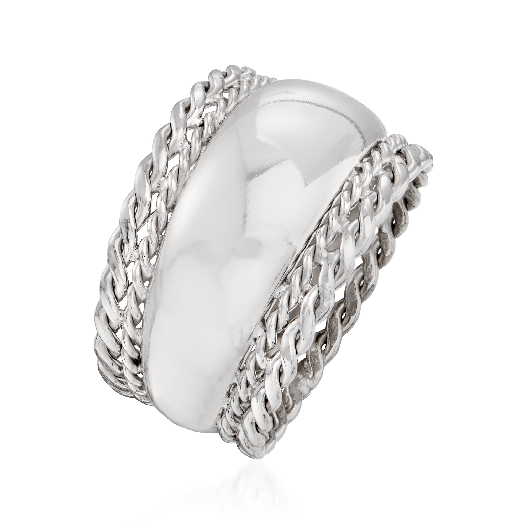 Sterling Silver Roped-Edge Ring | Ross-Simons