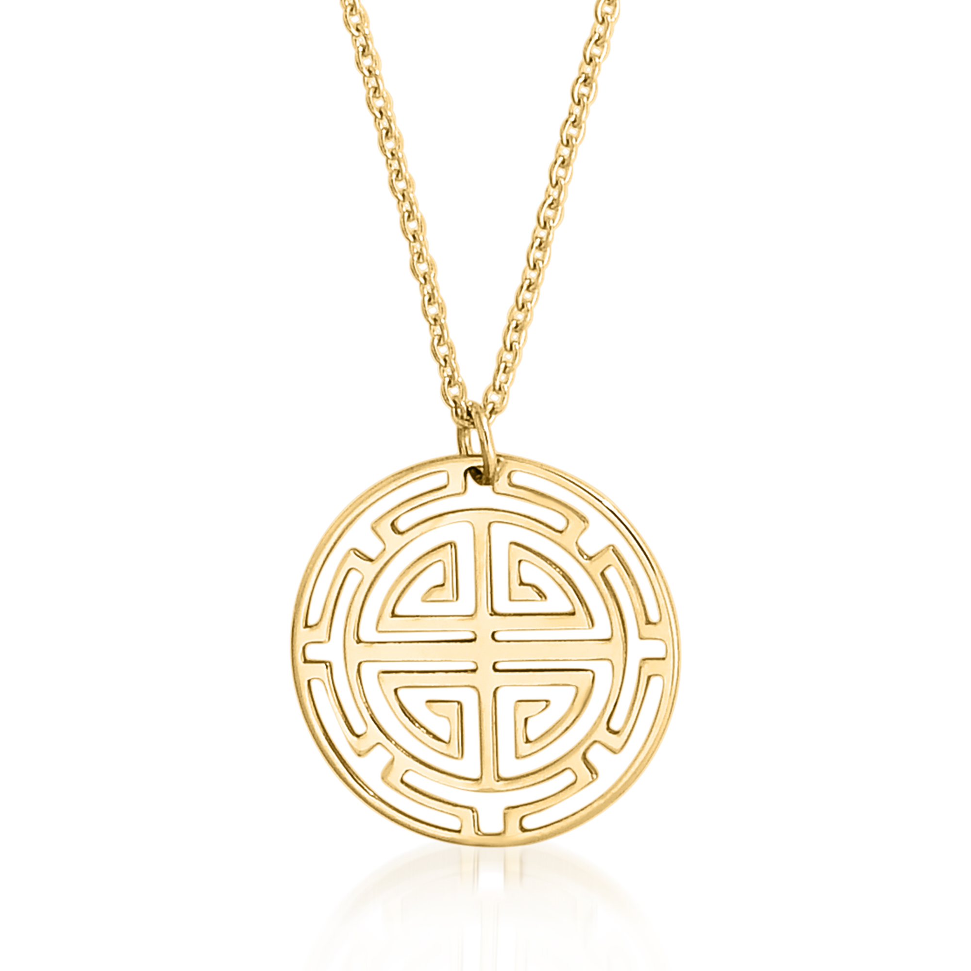 14kt Yellow Gold Greek Key Pendant Necklace | Ross-Simons