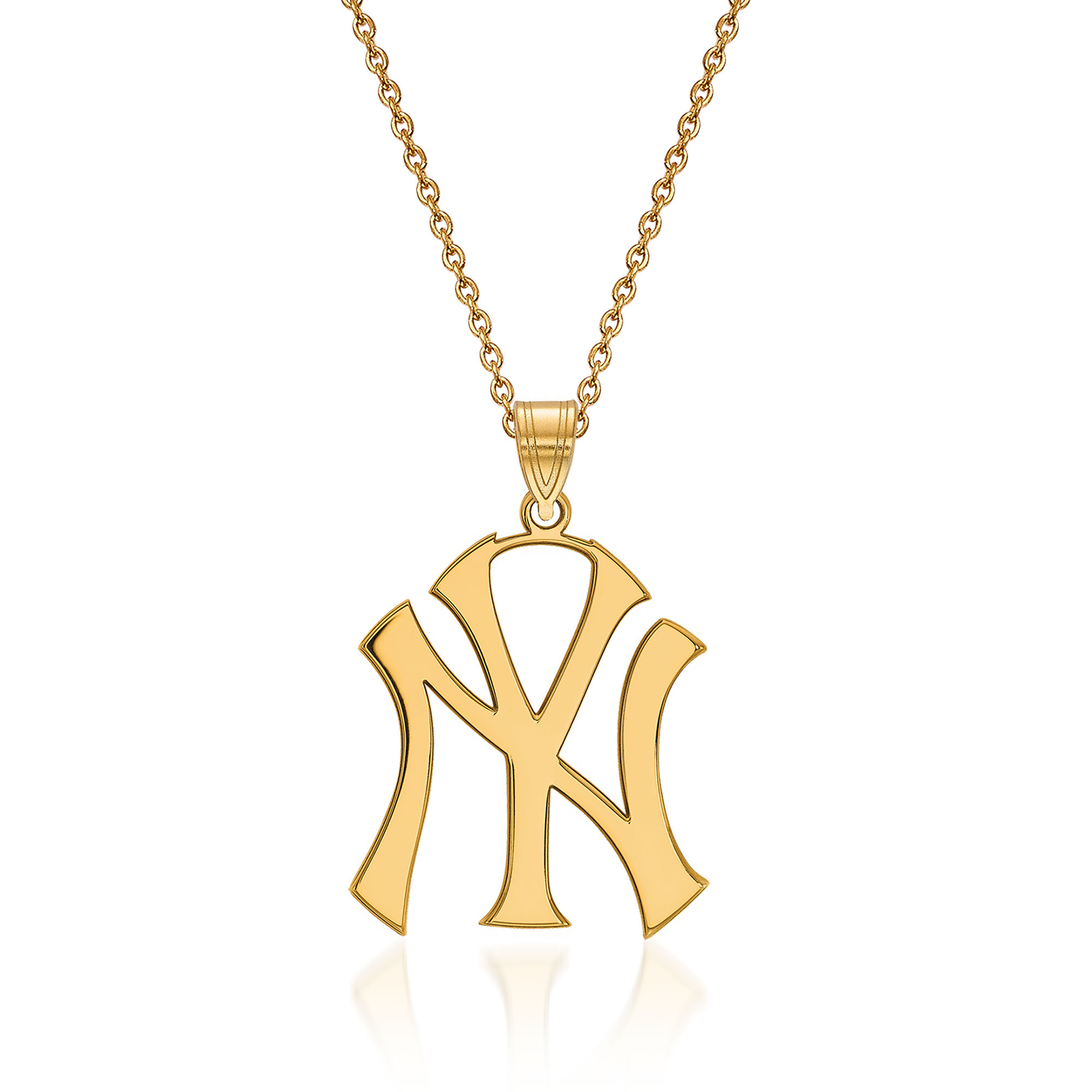 14kt Yellow Gold MLB New York Yankees Pendant Necklace. 18" | Ross-Simons