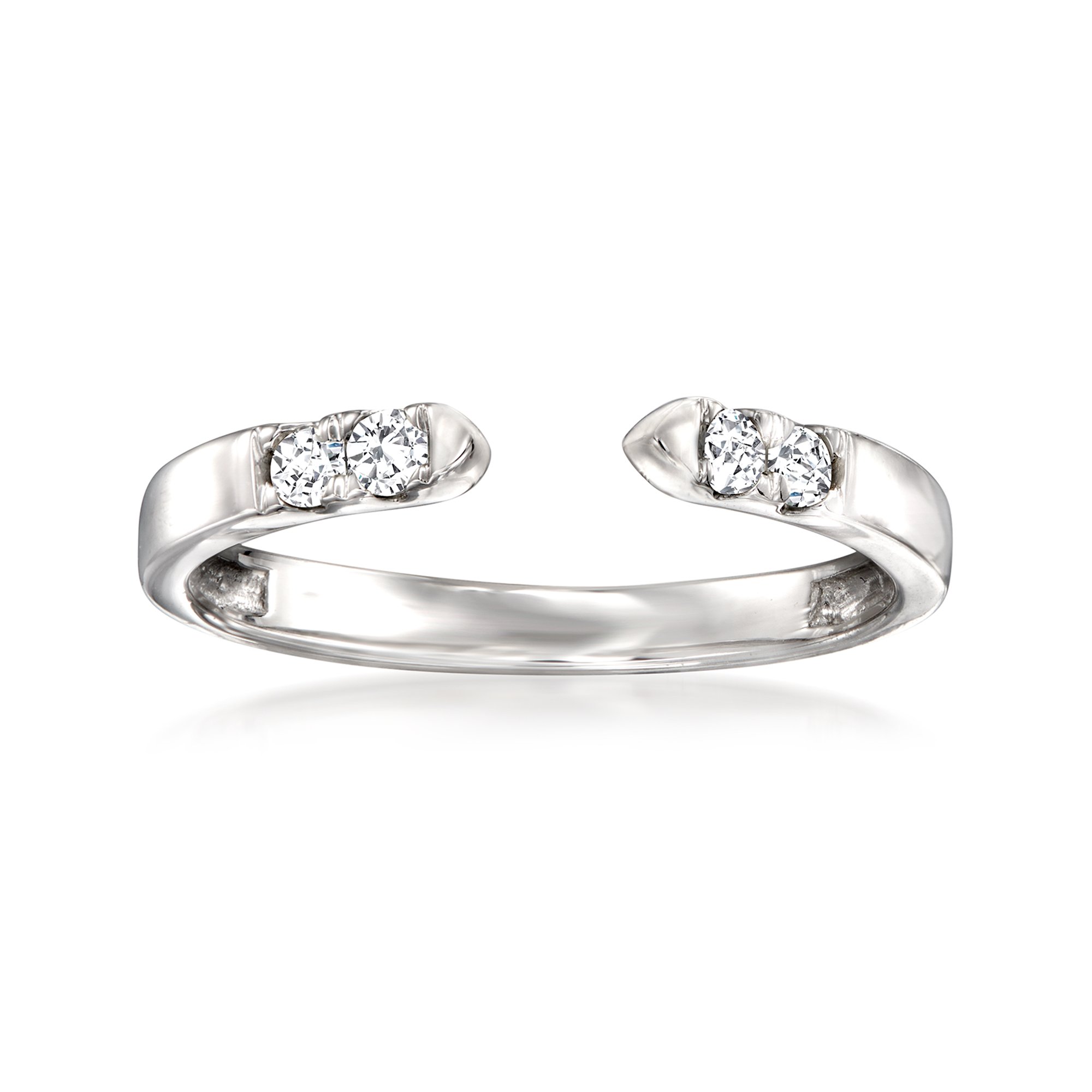 .10 ct. t.w. Diamond Open-Space Pointed Ring in Sterling Silver | Ross ...