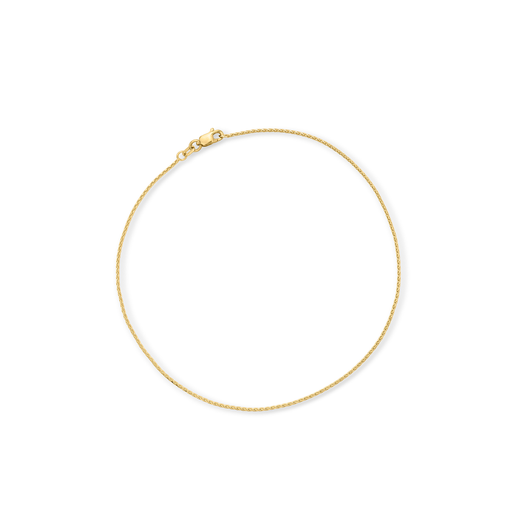 14kt Yellow Gold Wheat-Chain Anklet | Ross-Simons