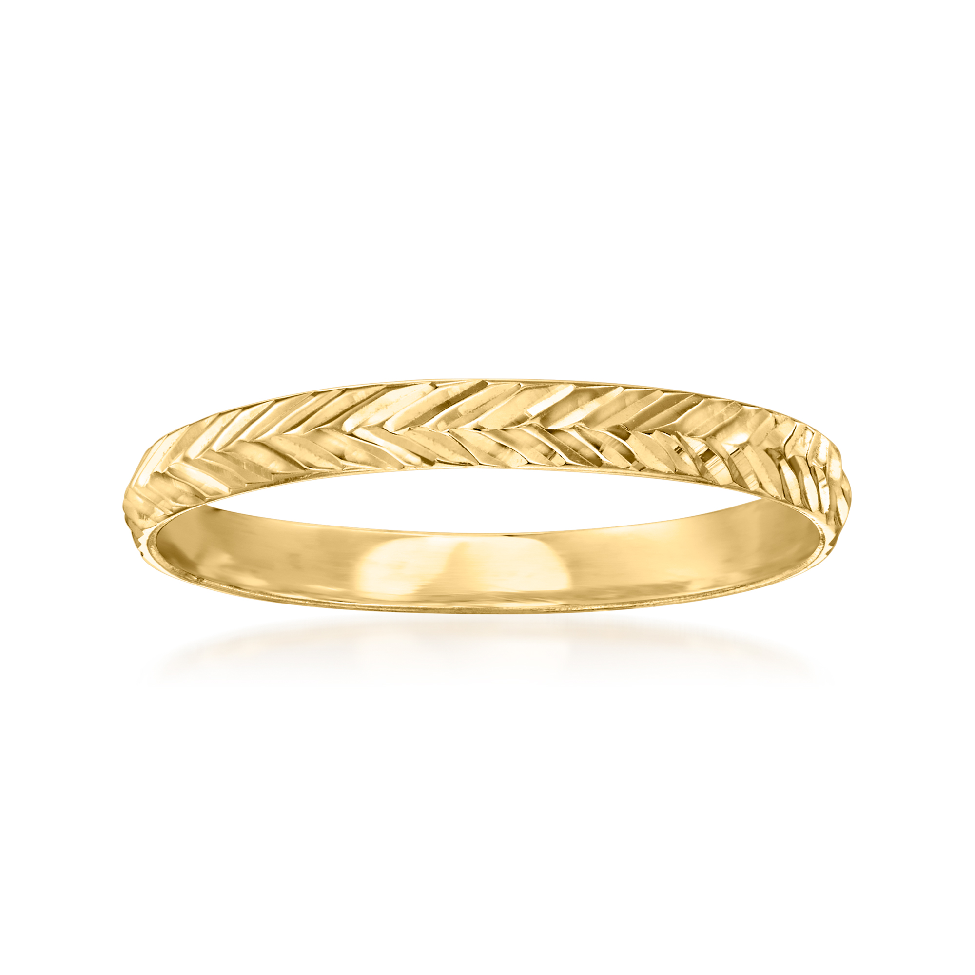 2mm 18kt Yellow Gold Chevron Ring | Ross-Simons