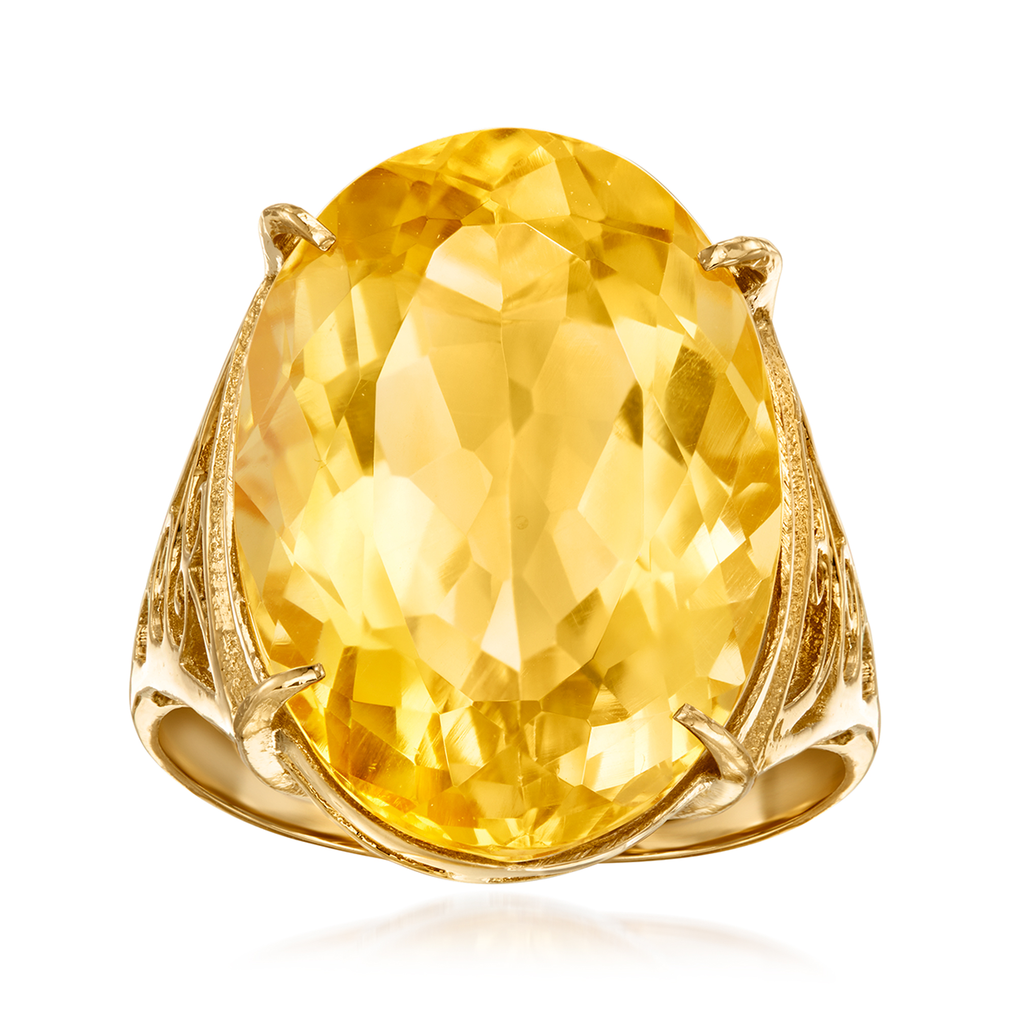 C. 1975 Vintage 13.34 Carat Citrine Ring in 18kt Yellow Gold | Ross-Simons
