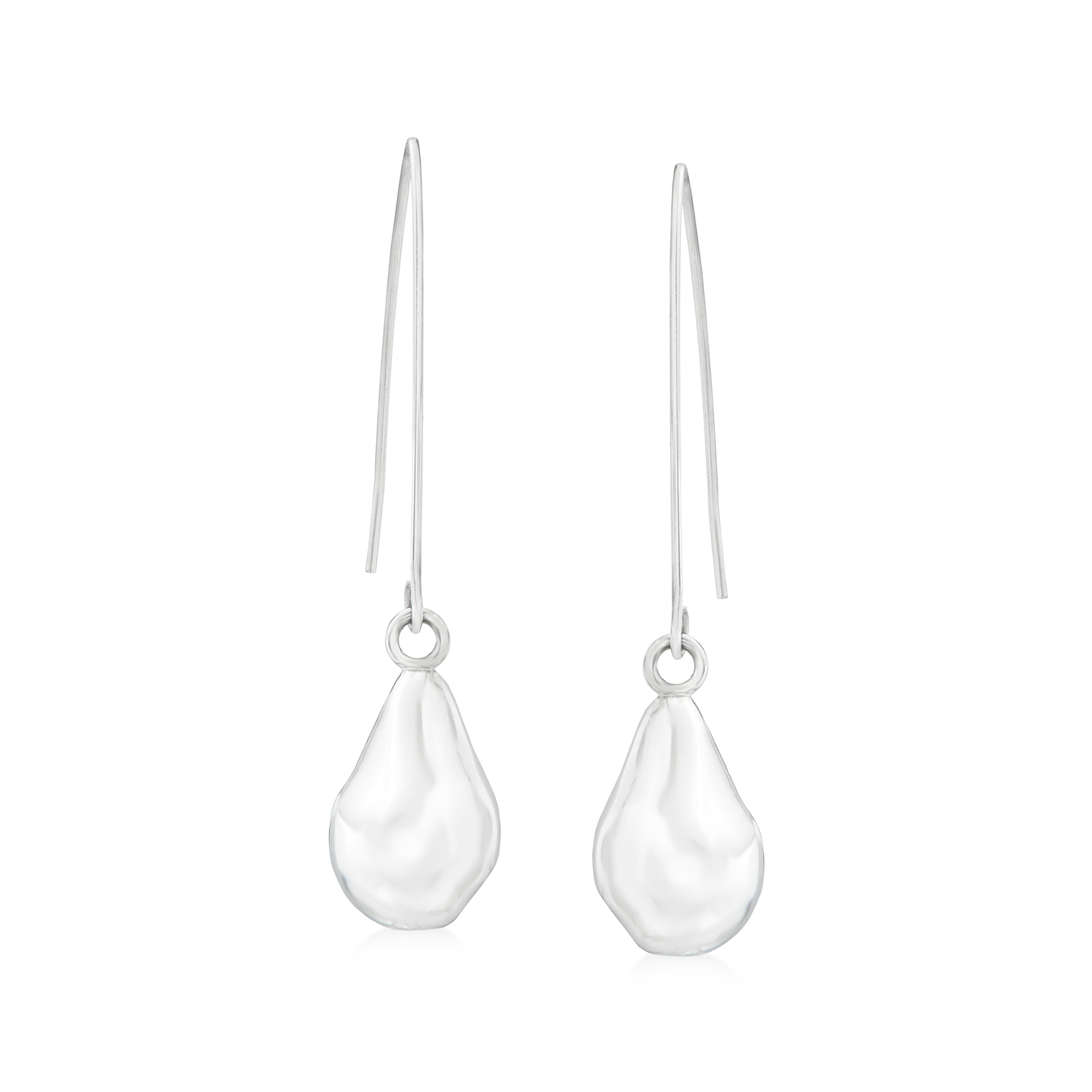 Zina Sterling Silver "Contemporary" Baroque Pearl-Inspired Earrings ...