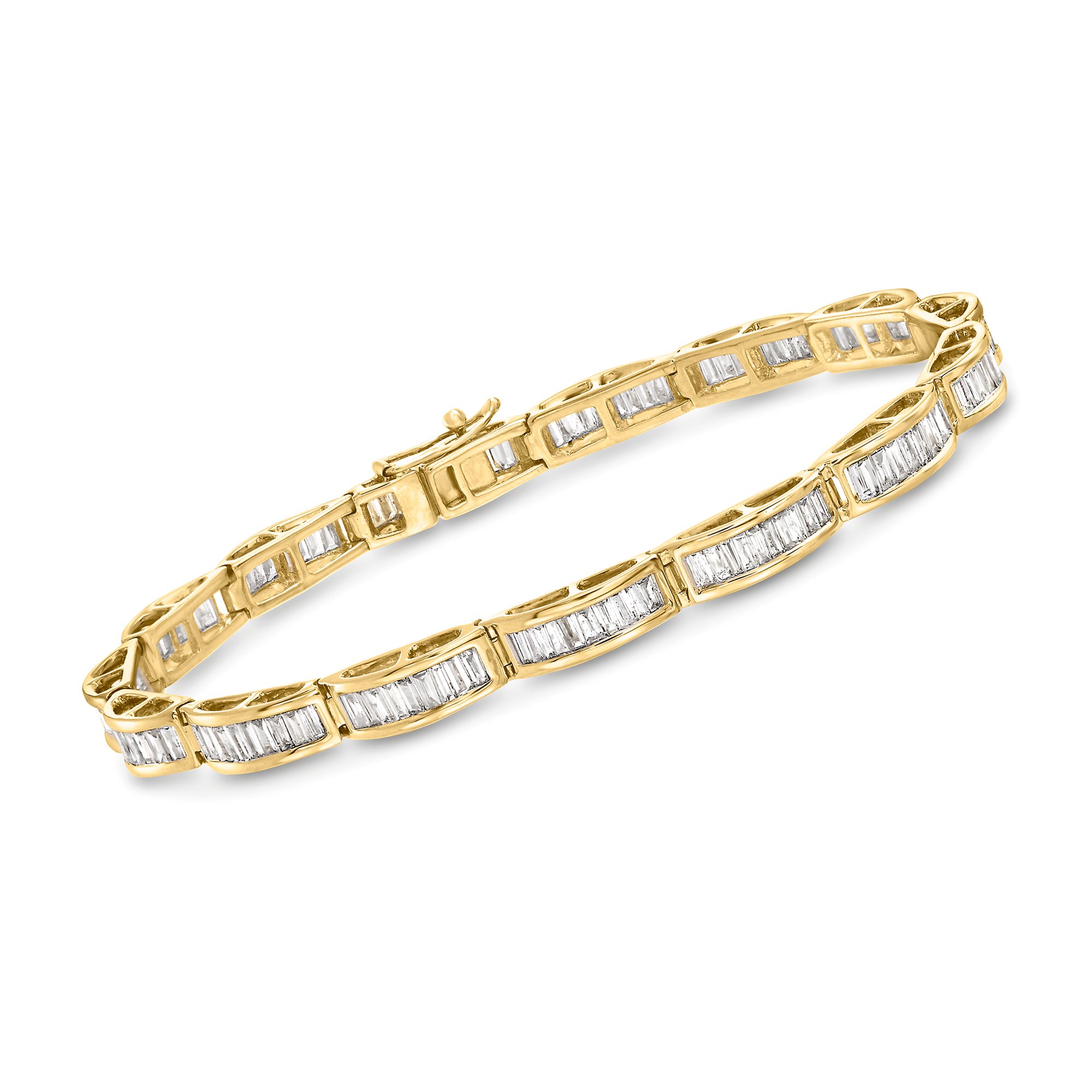 Diamond baguette bracelet yellow gold store