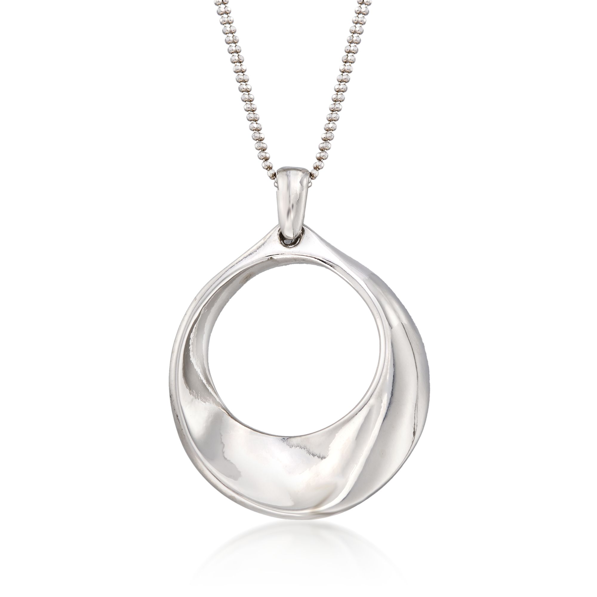 Italian Sterling Silver Open Circle Pendant Necklace | Ross-Simons