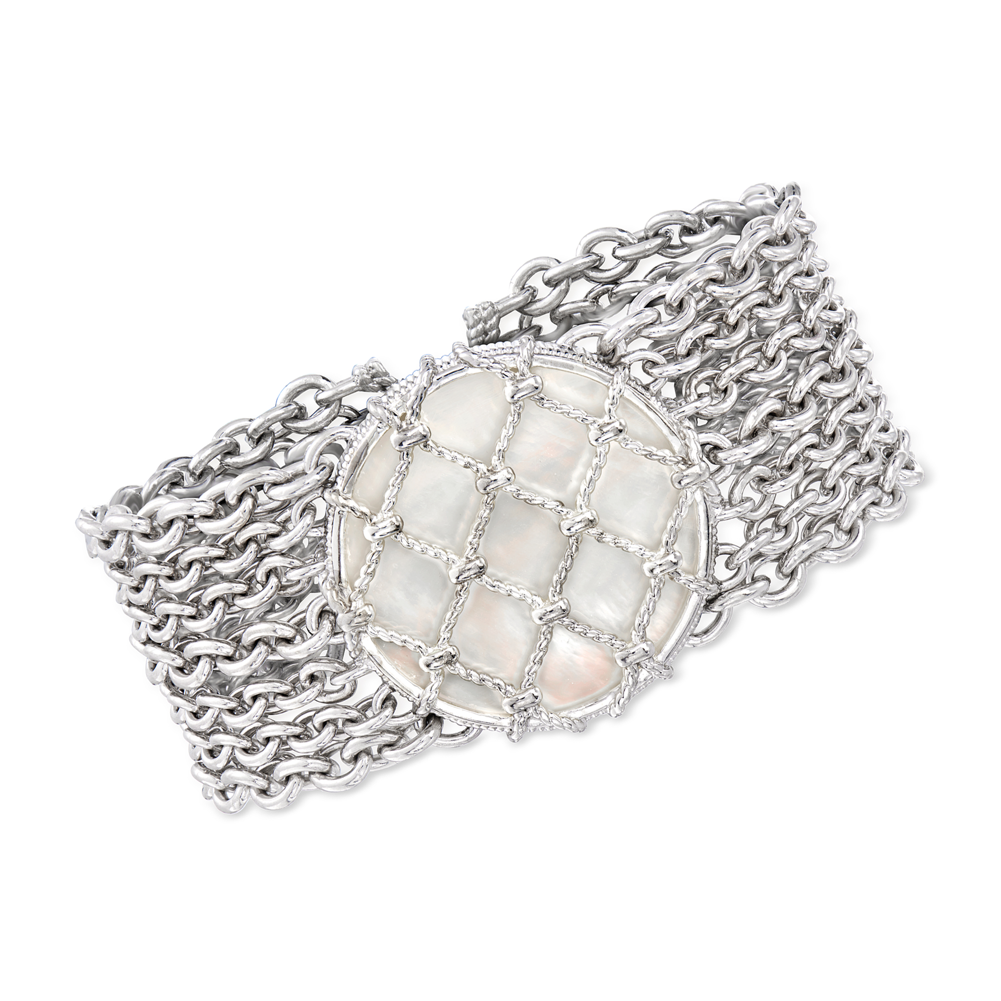 Judith Ripka "Isola" Mother-of-Pearl Multi-Cable Chain Bracelet in ...