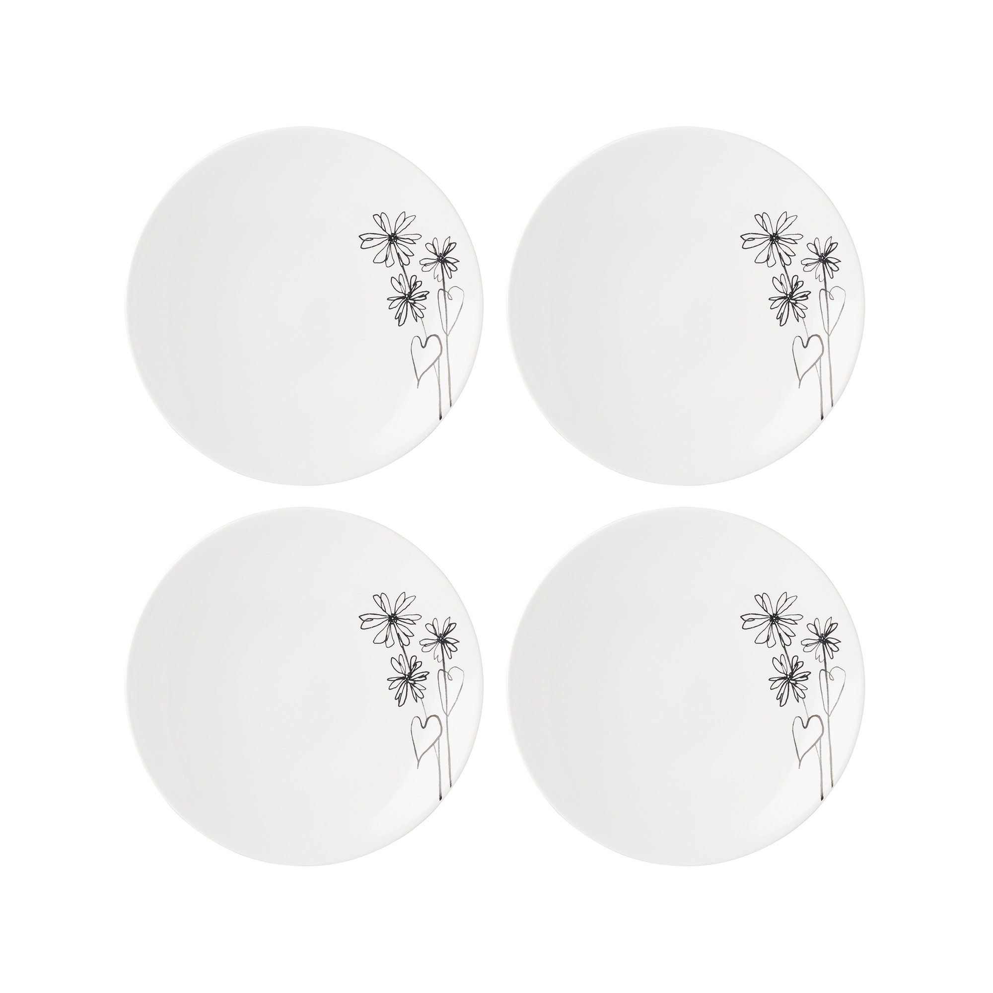 Kate Spade New York "Garden Doodle" Set of 4 Porcelain Dinner Plates ...