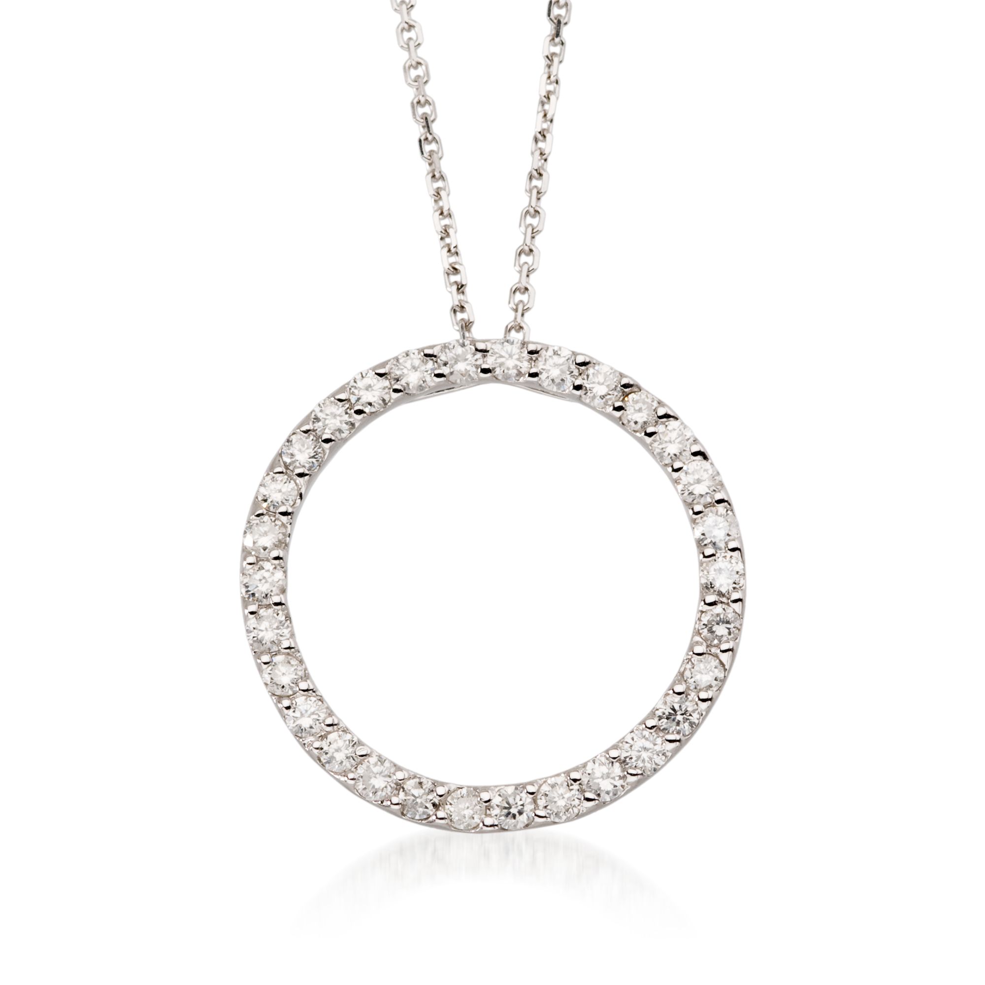 .75 ct. t.w. Diamond Eternity Circle Pendant Necklace in 14kt White ...