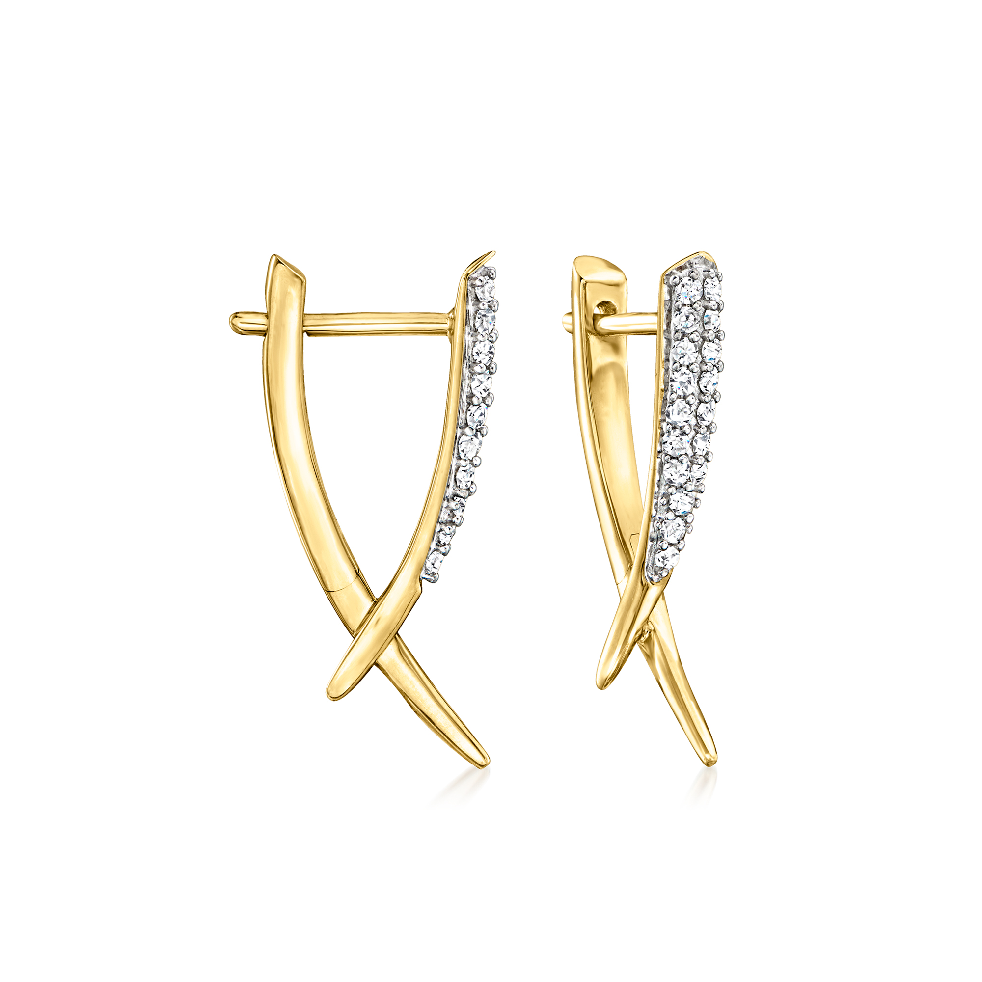 .20 ct. t.w. Diamond Spike Drop Earrings in 14kt Yellow Gold | Ross-Simons