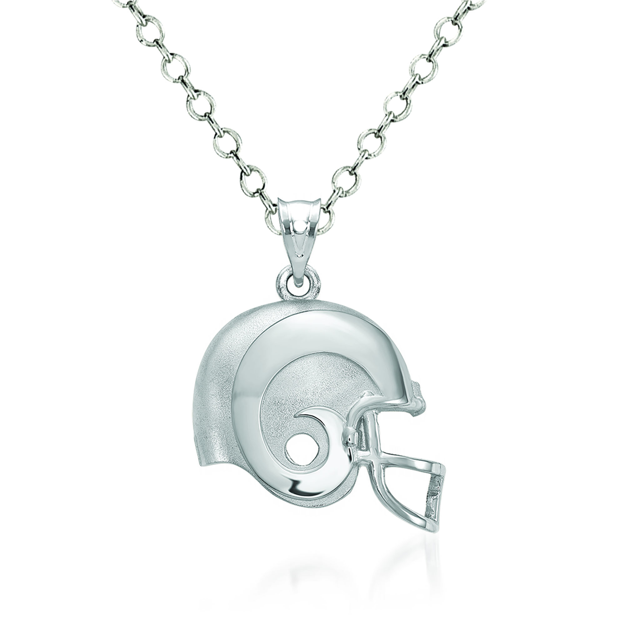 Sterling Silver Los Angeles Rams Football Helmet Logo Pendant Necklace ...