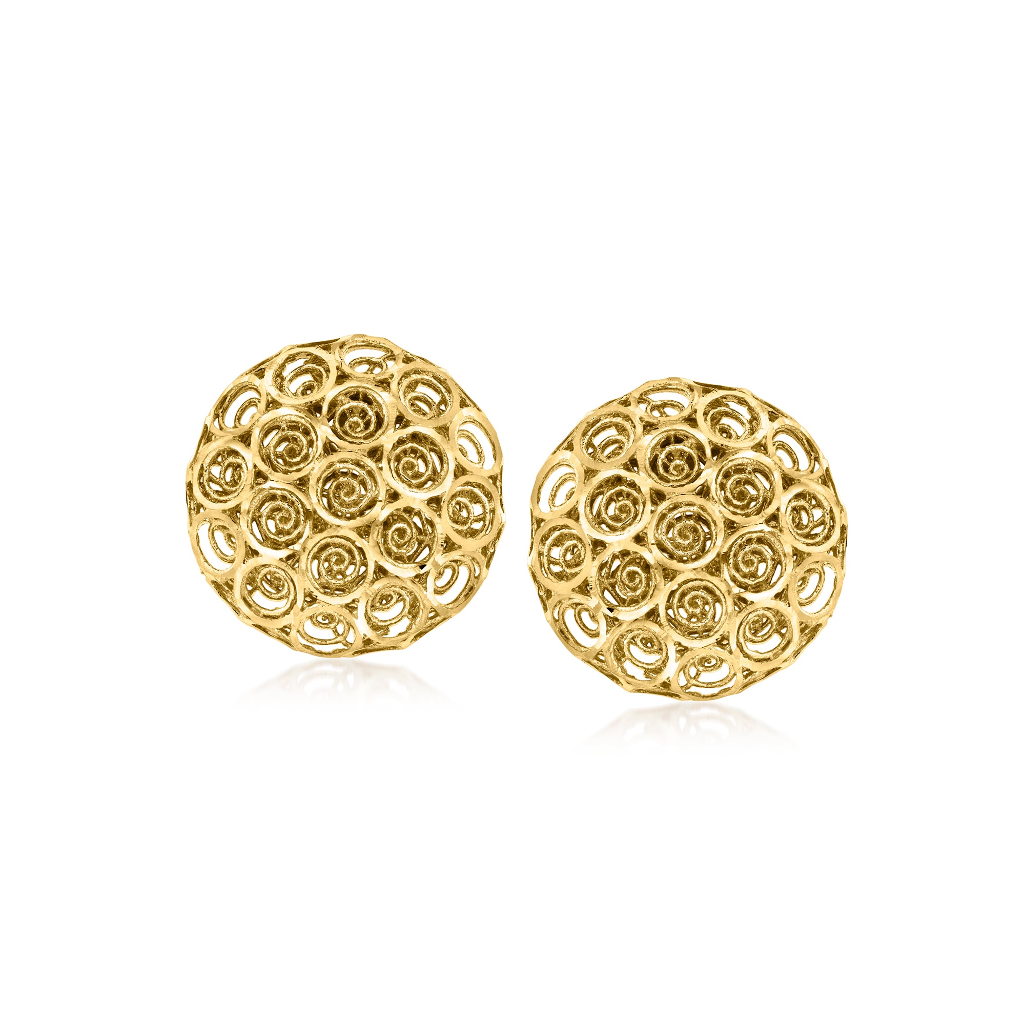 Italian 18kt Gold Over Sterling Filigree Earrings | Ross-Simons