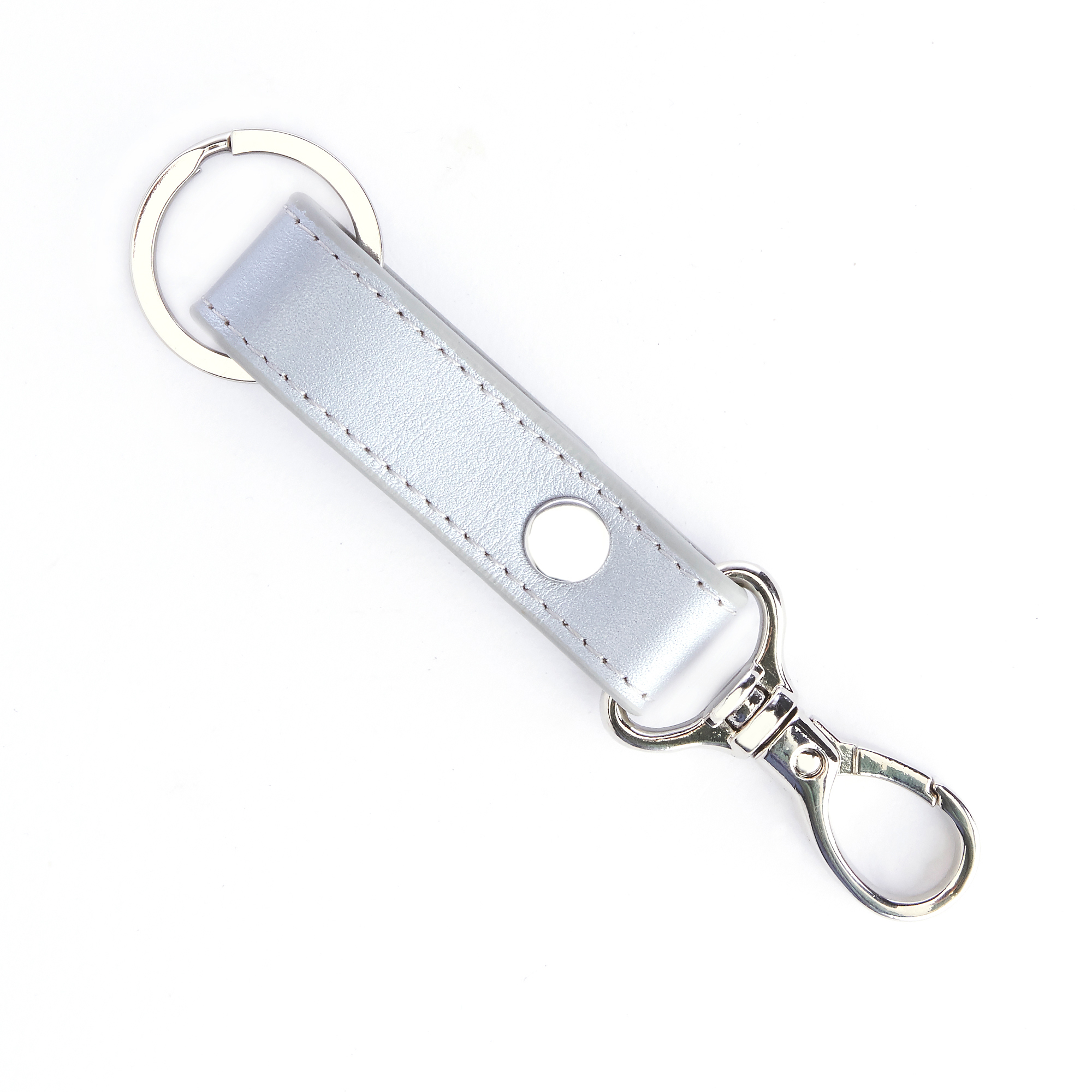 Royce Contemporary Silver Leather Three-Initial Valet Key Chain | Ross ...