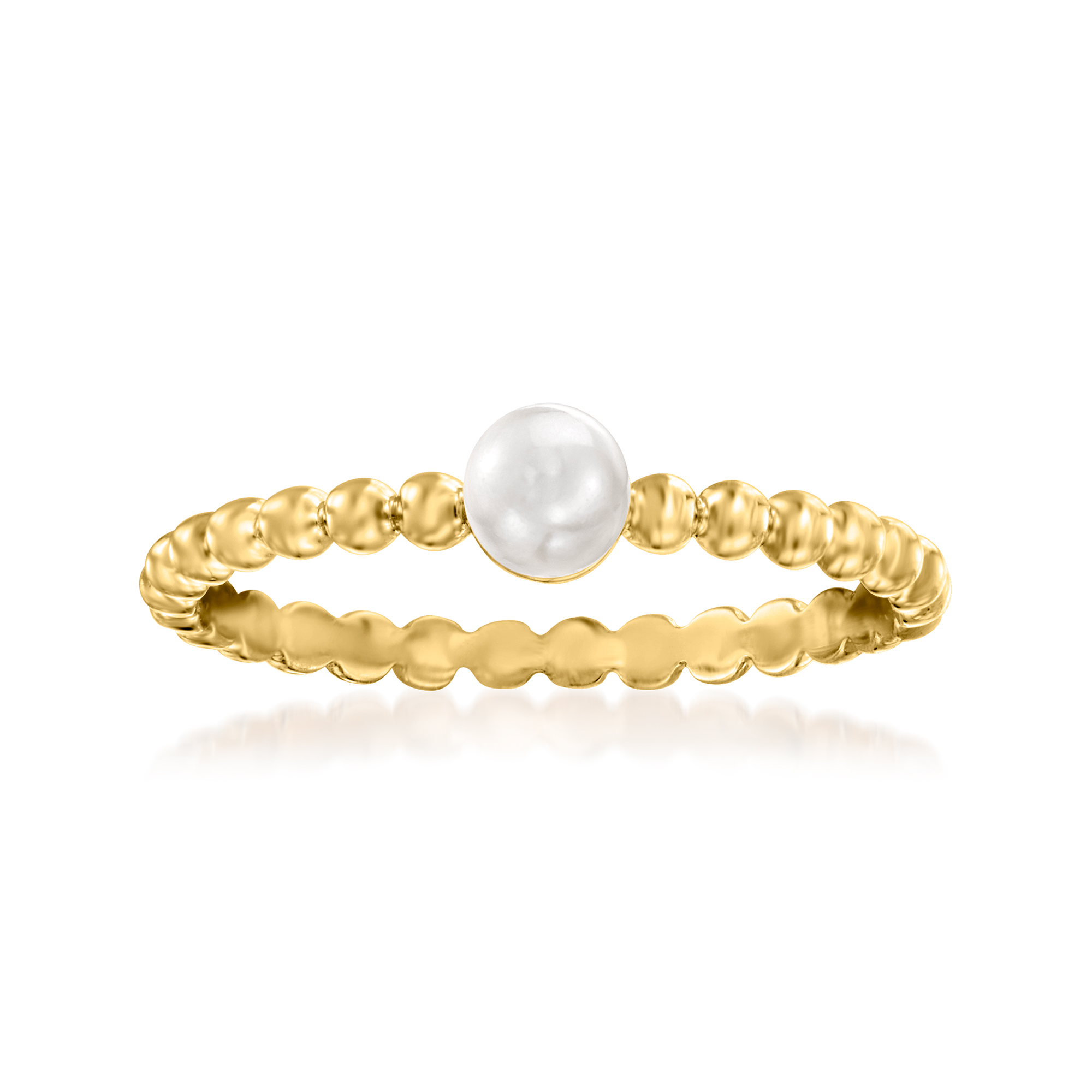 5mm Pearl Beaded Ring in 14kt Yellow Gold | Ross-Simons