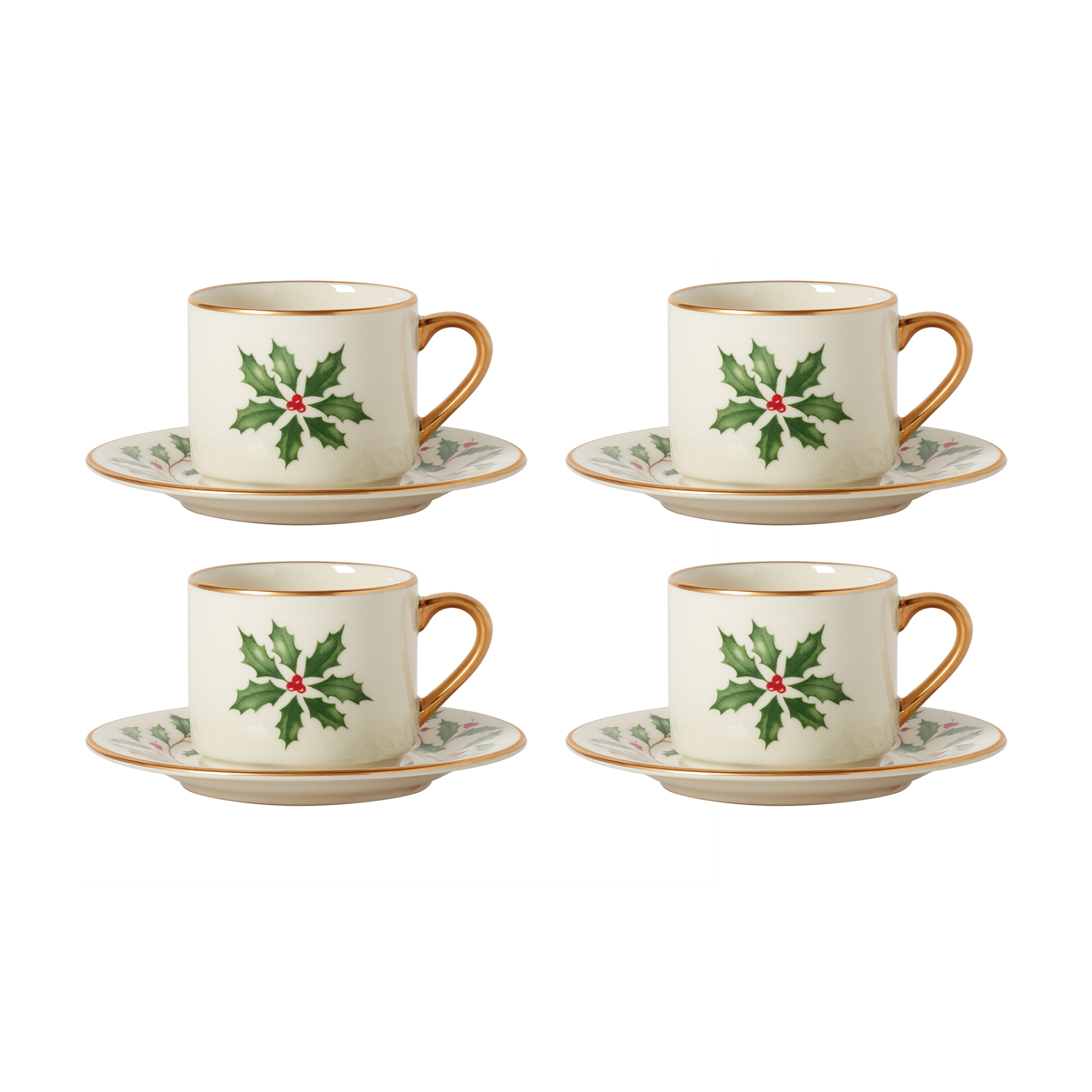 Lenox "Holiday" Set of 4 Espresso Cups and Saucers | Ross-Simons