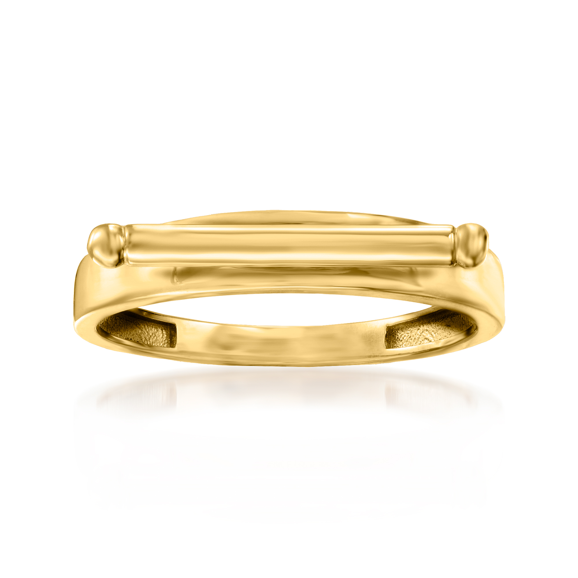14kt Yellow Gold Horizontal Rod Ring | Ross-Simons