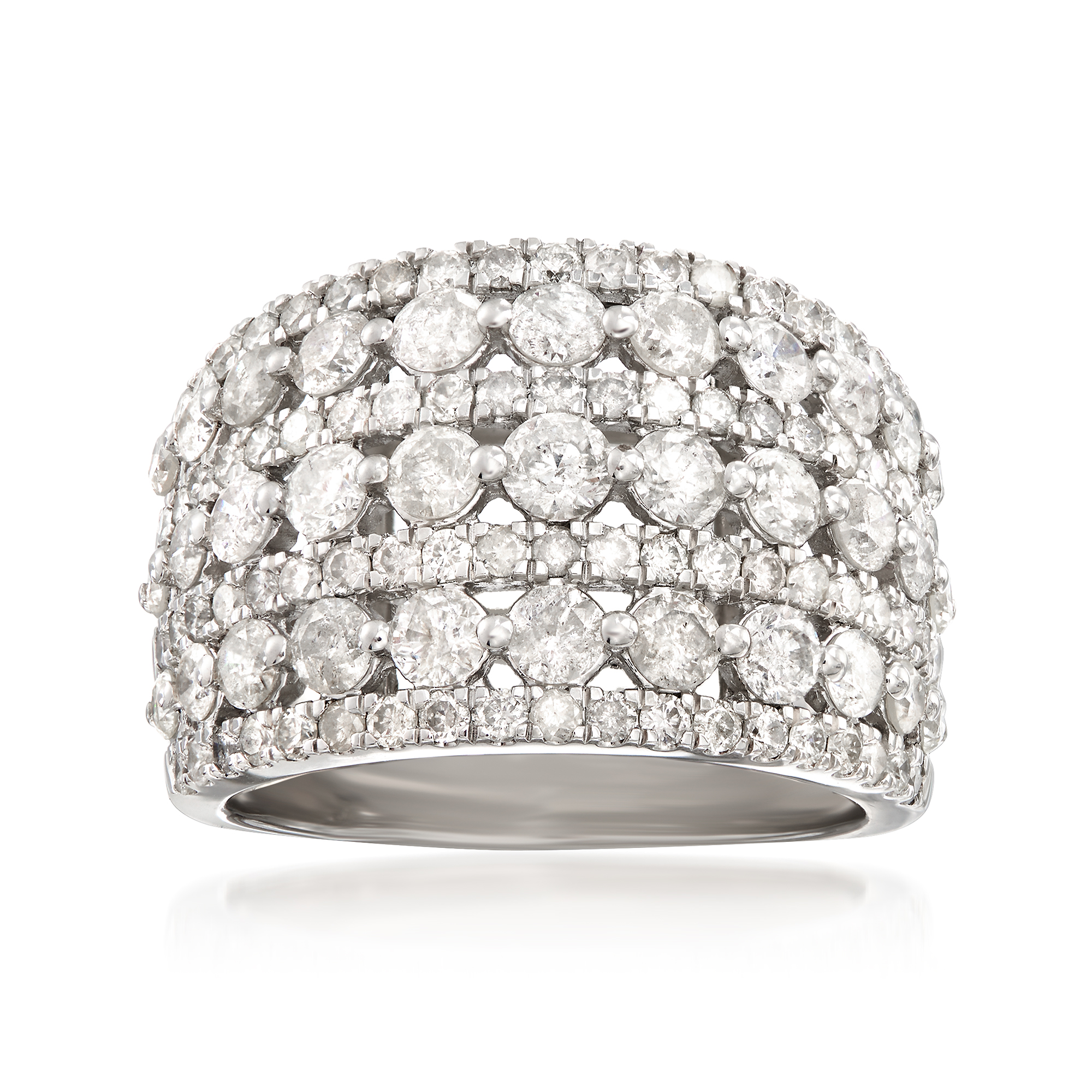 3.00 ct. t.w. Multi-Row Diamond Ring in Sterling Silver | Ross-Simons