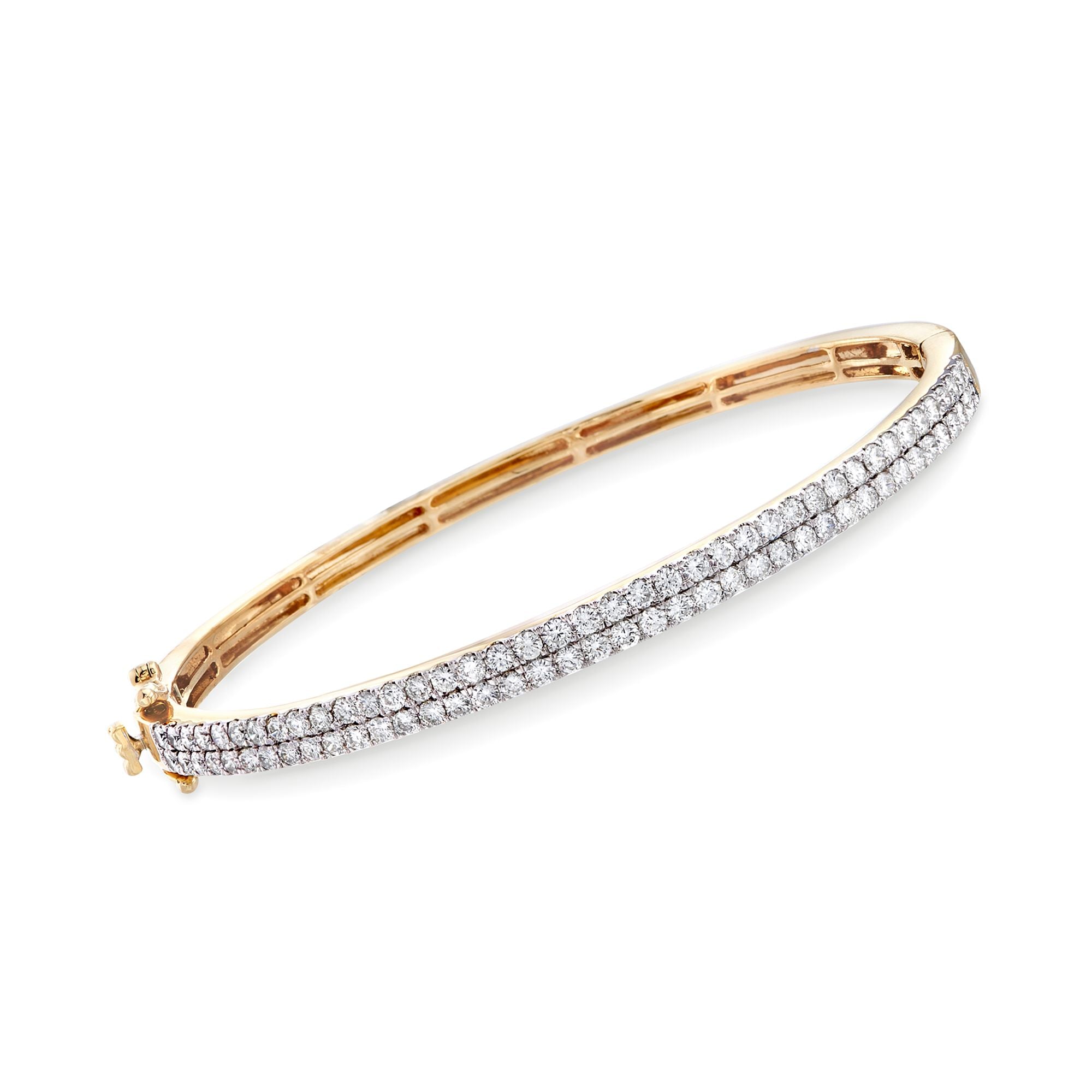 2.00 ct. t.w. Diamond Double-Row Bangle Bracelet in 14kt Yellow Gold ...