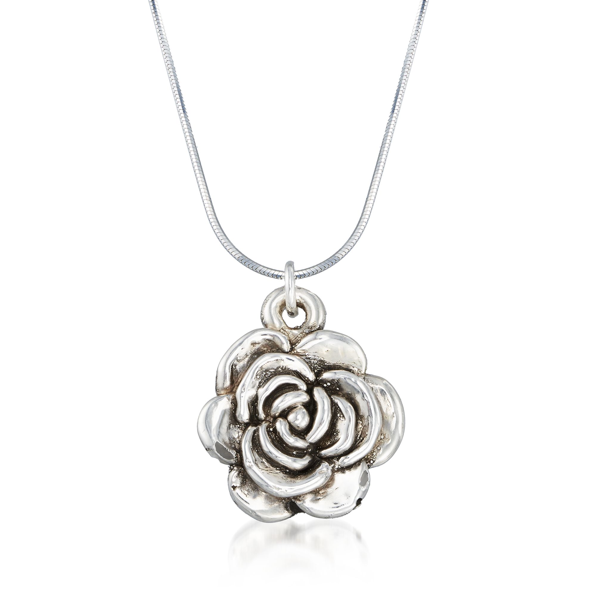 Sterling Silver Rose Necklace | Ross-Simons