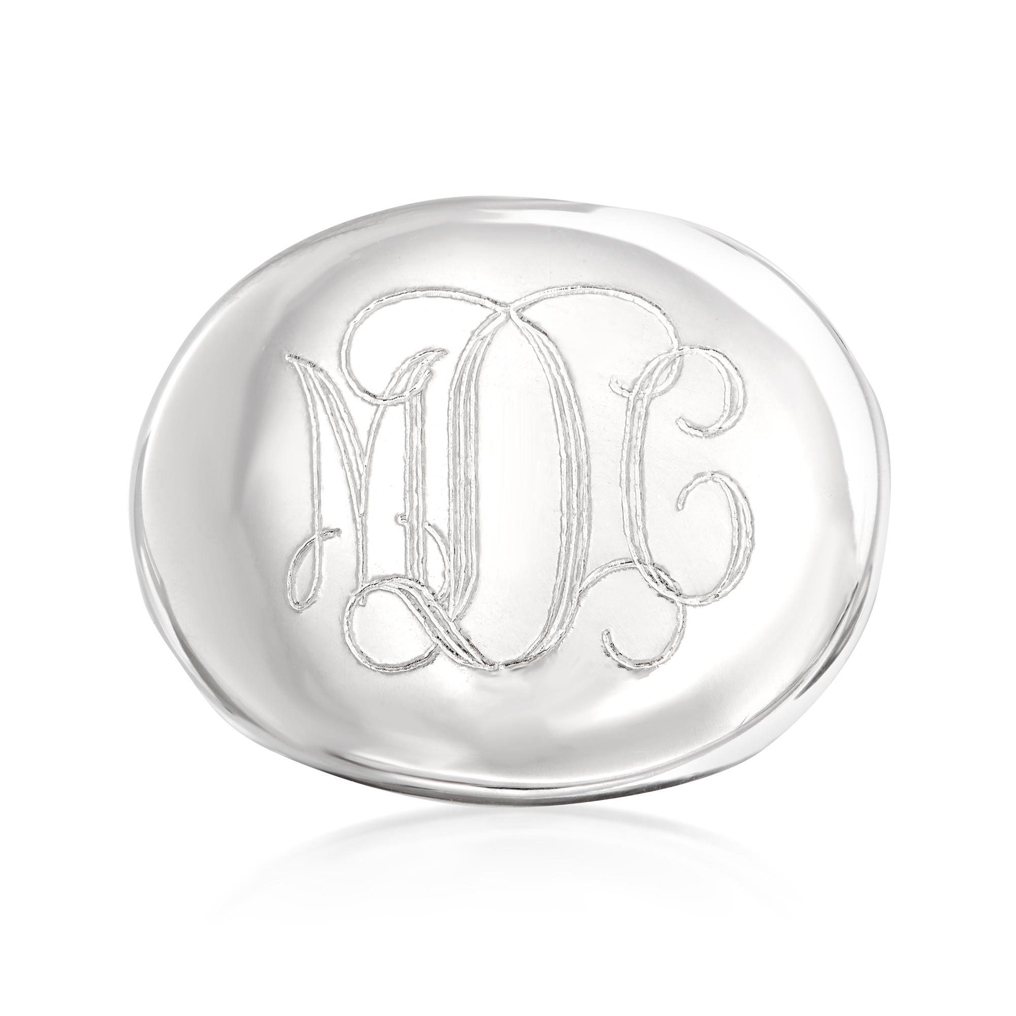 Italian Sterling Silver Oval Monogram Ring | Ross-Simons