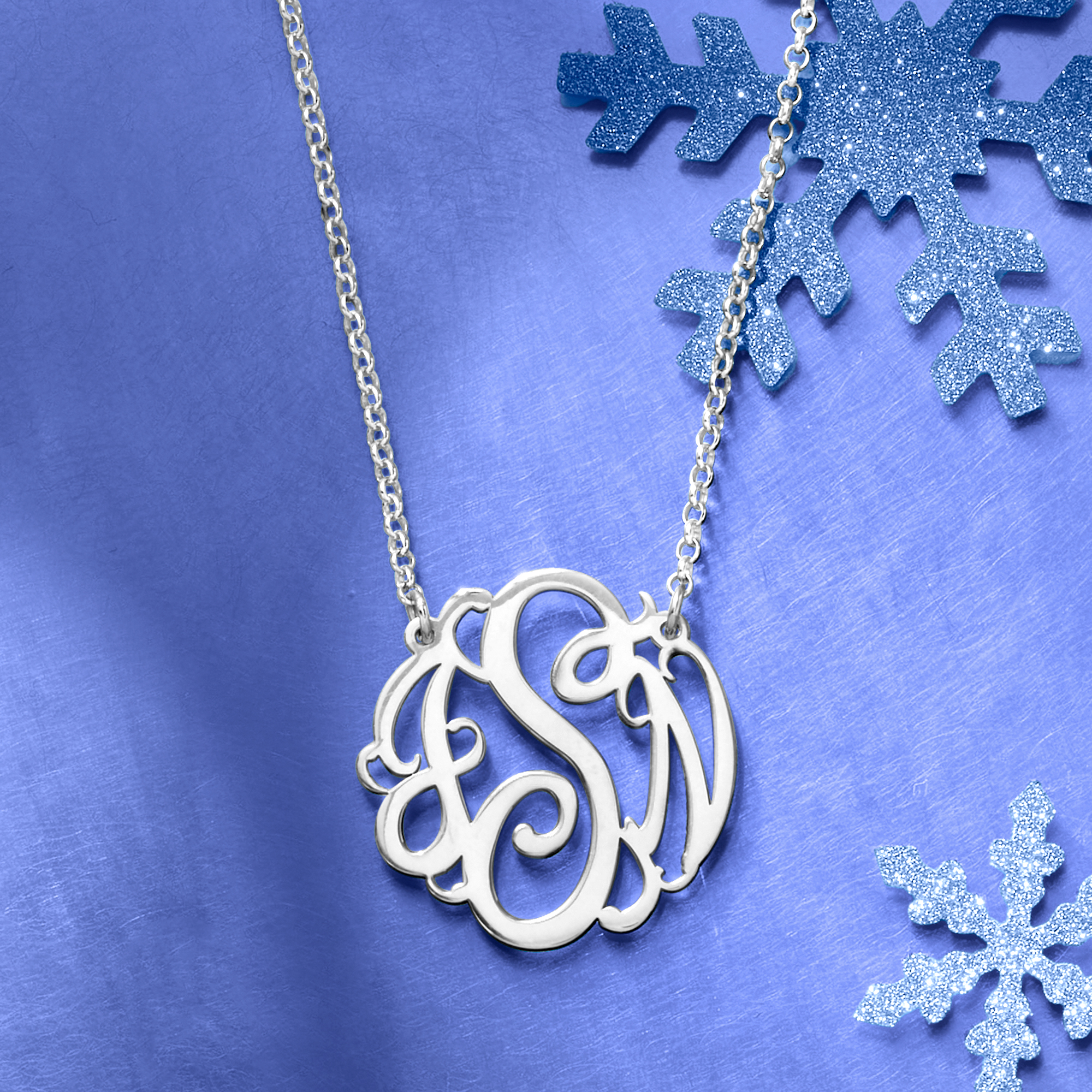 Sterling Silver Personalized Monogram Necklace