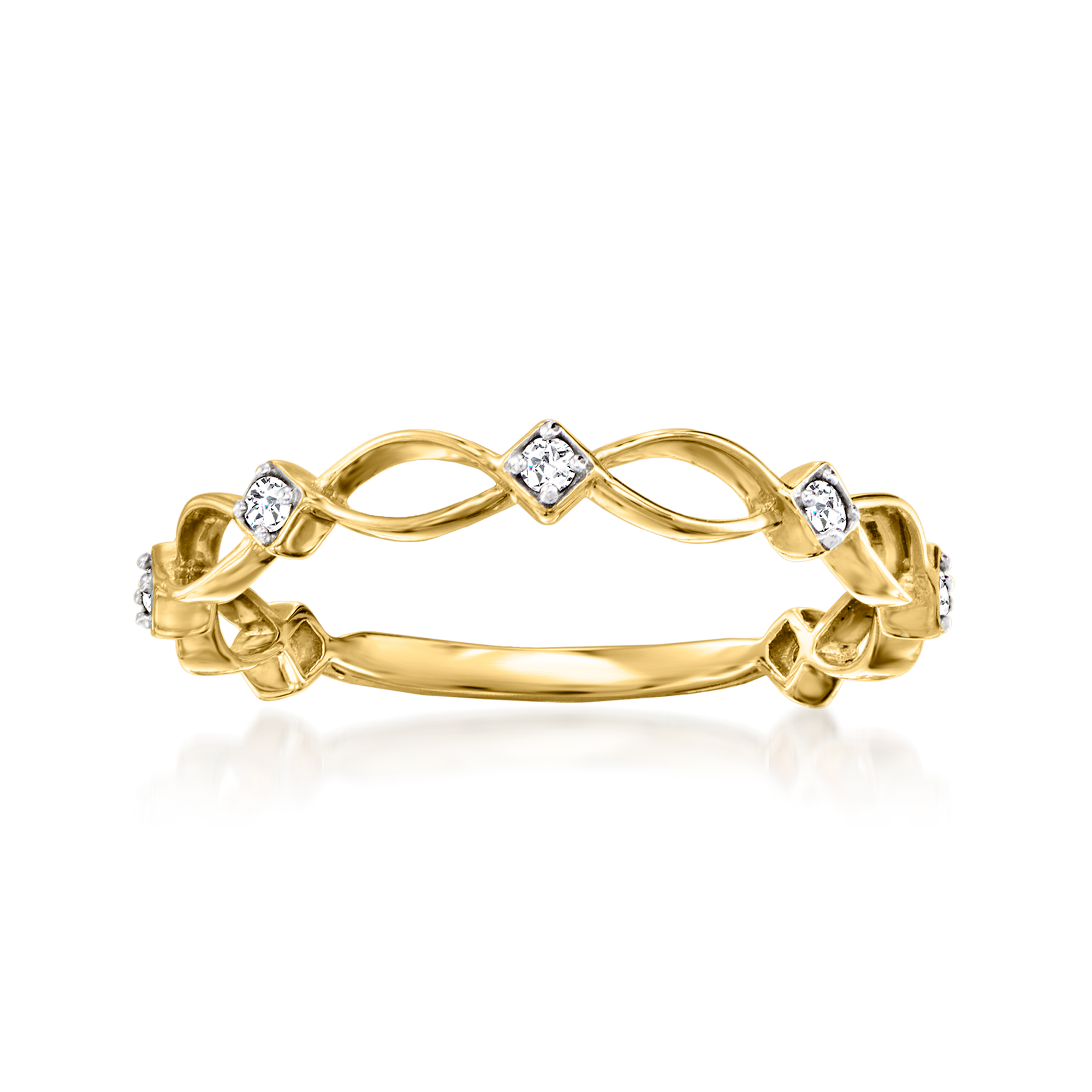 .10 ct. t.w. Diamond Openwork Ring in 14kt Yellow Gold | Ross-Simons