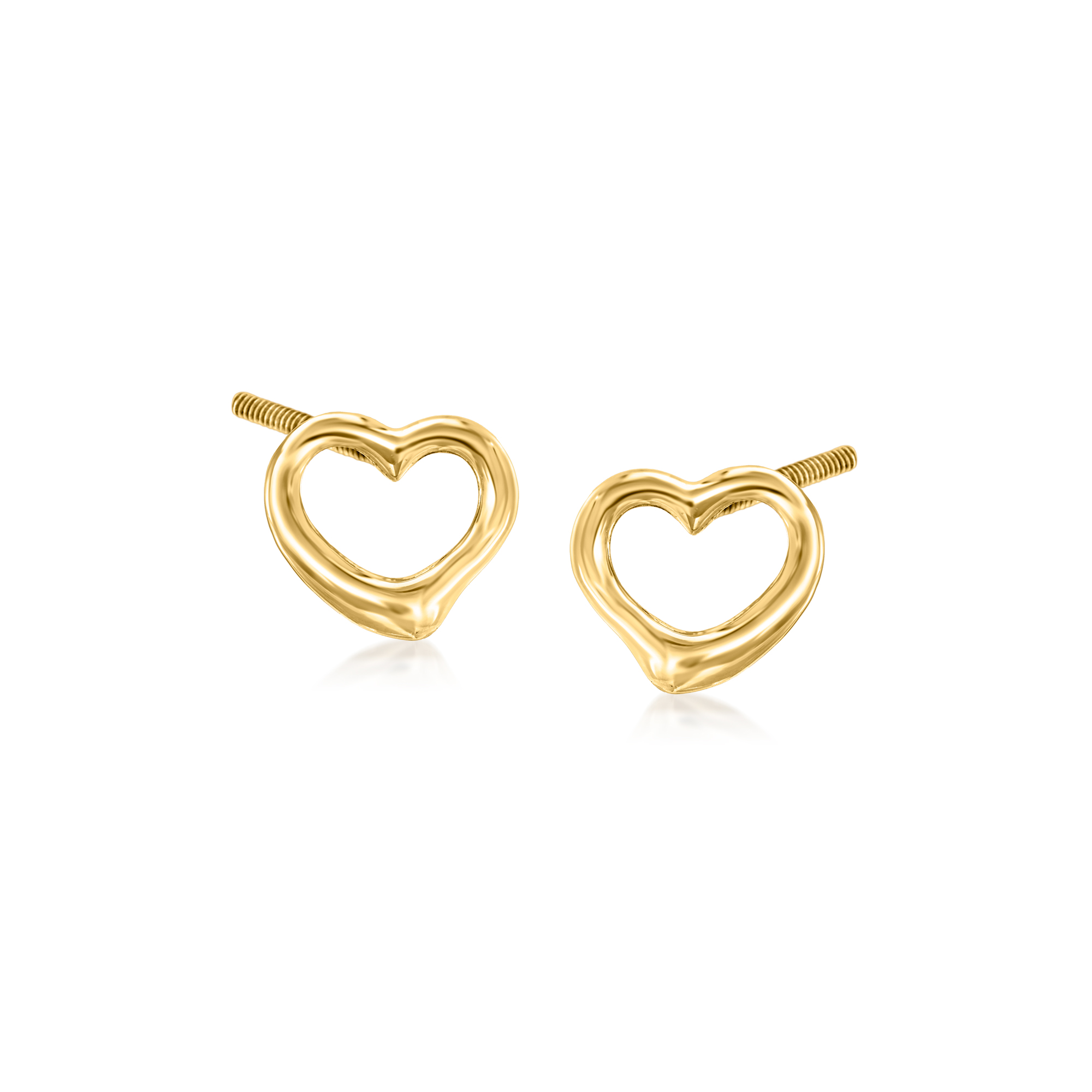 Child's 14kt Yellow Gold Curved Heart Earrings | Ross-Simons Child's 14kt Yellow Gold Curved Heart Earrings | Ross-Simons