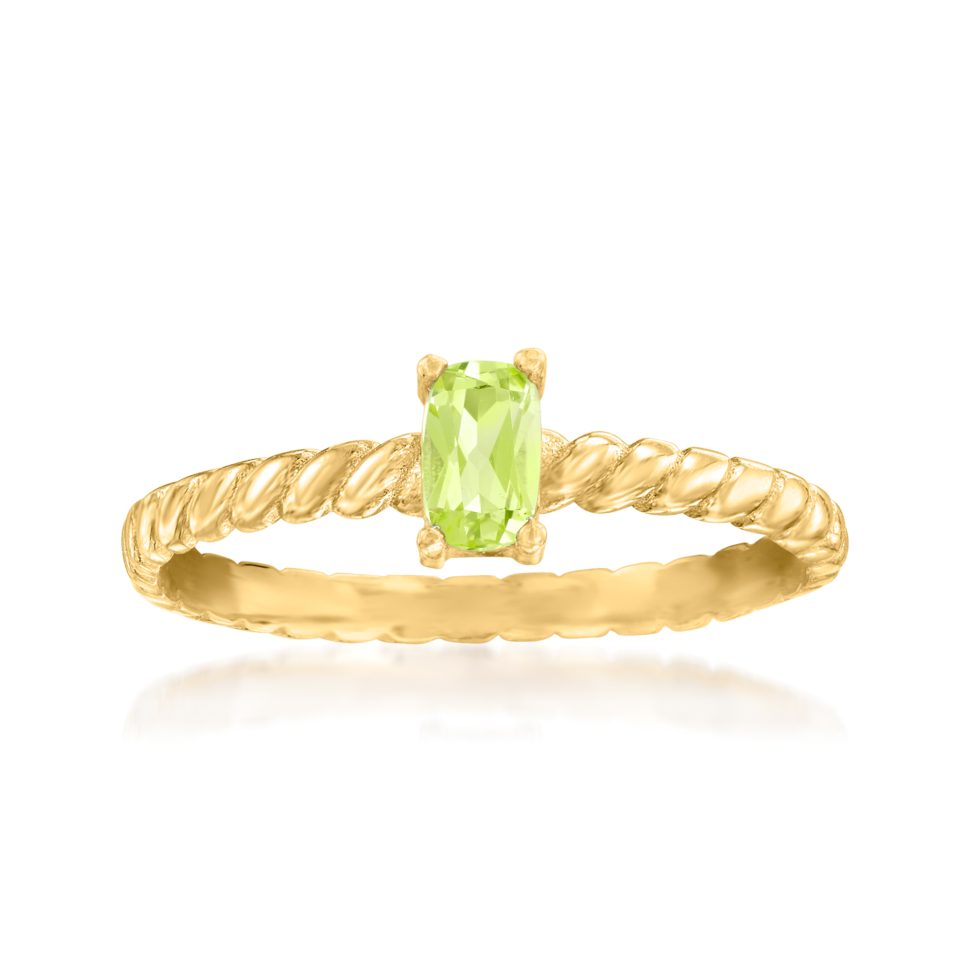 .20 Carat Peridot Twisted Ring in 18kt Gold Over Sterling | Ross-Simons