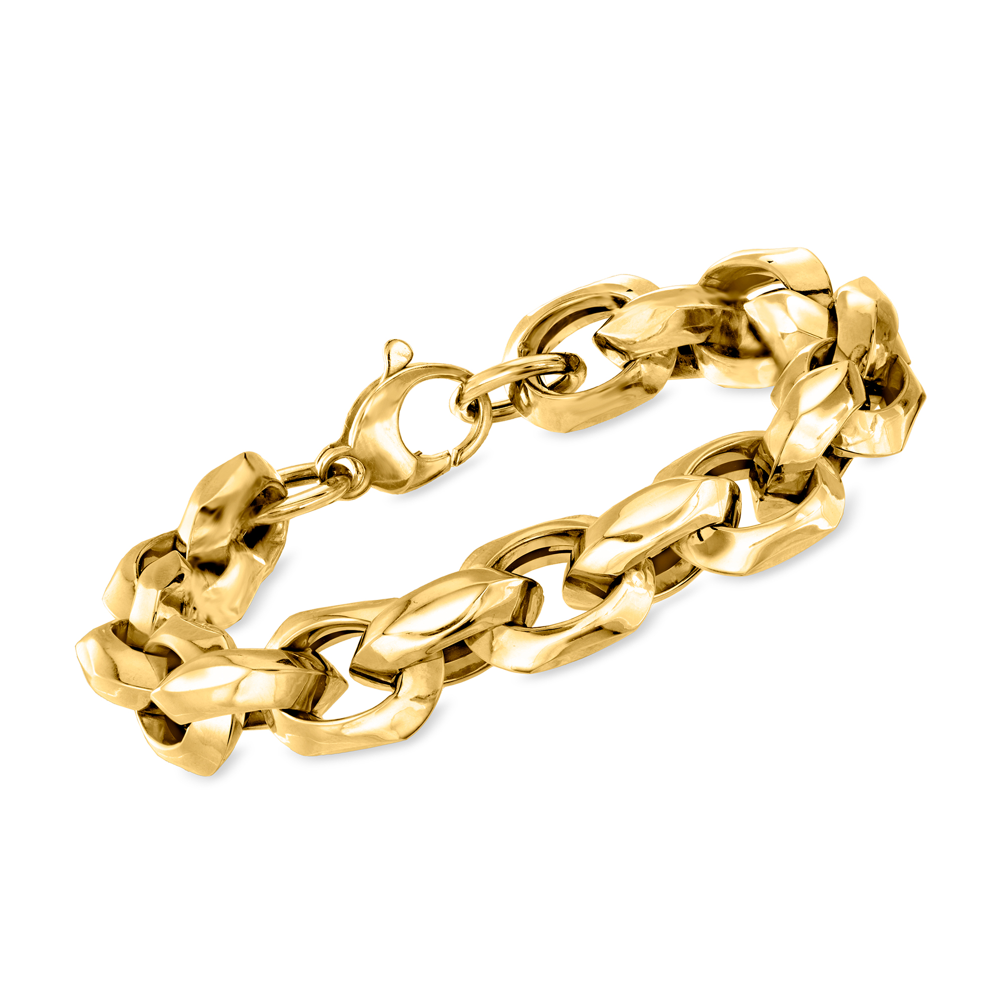 Italian 14kt Yellow Gold Rolo-Link Bracelet | Ross-Simons