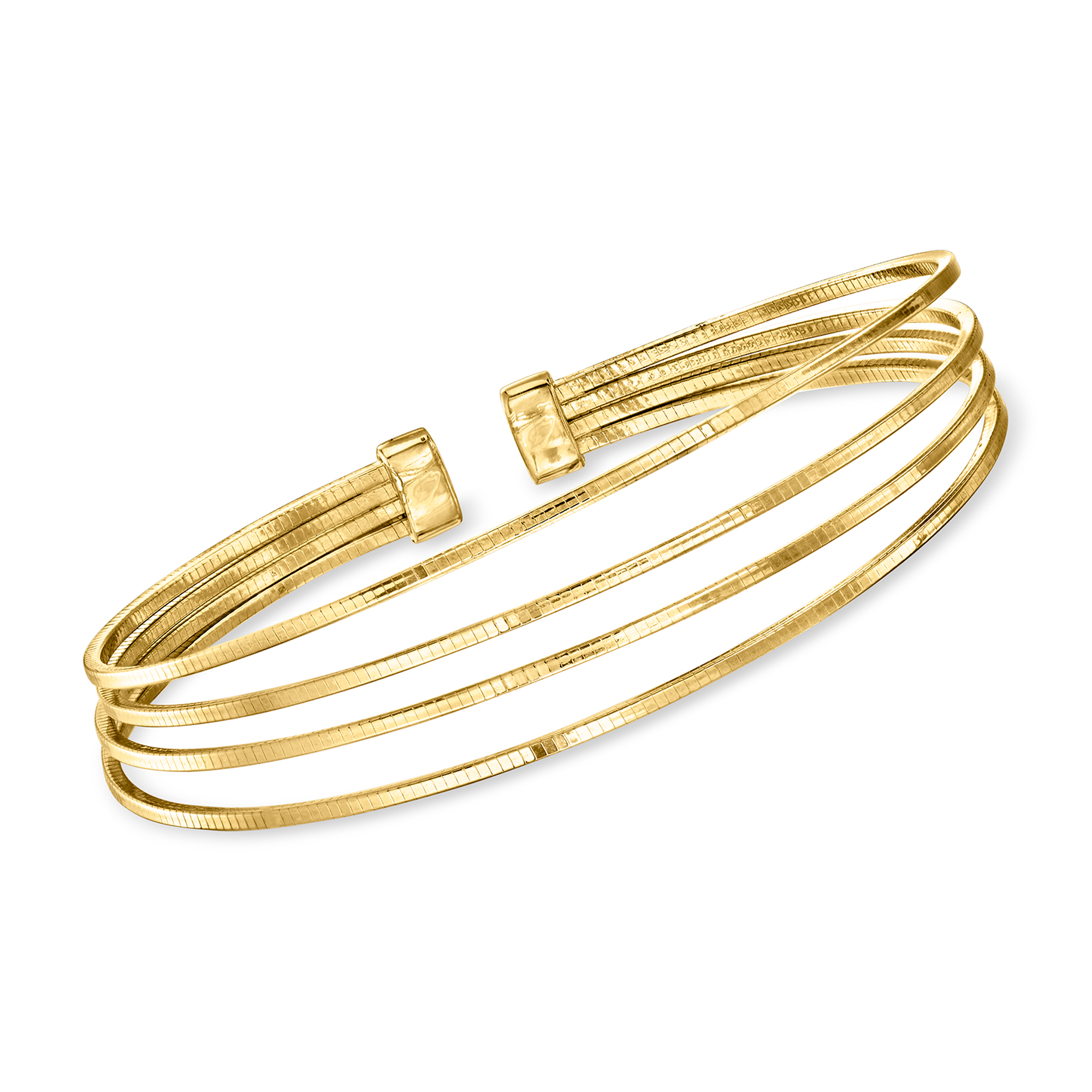 Italian 18kt Gold Over Sterling Multi-Strand Cuff Bracelet with ...